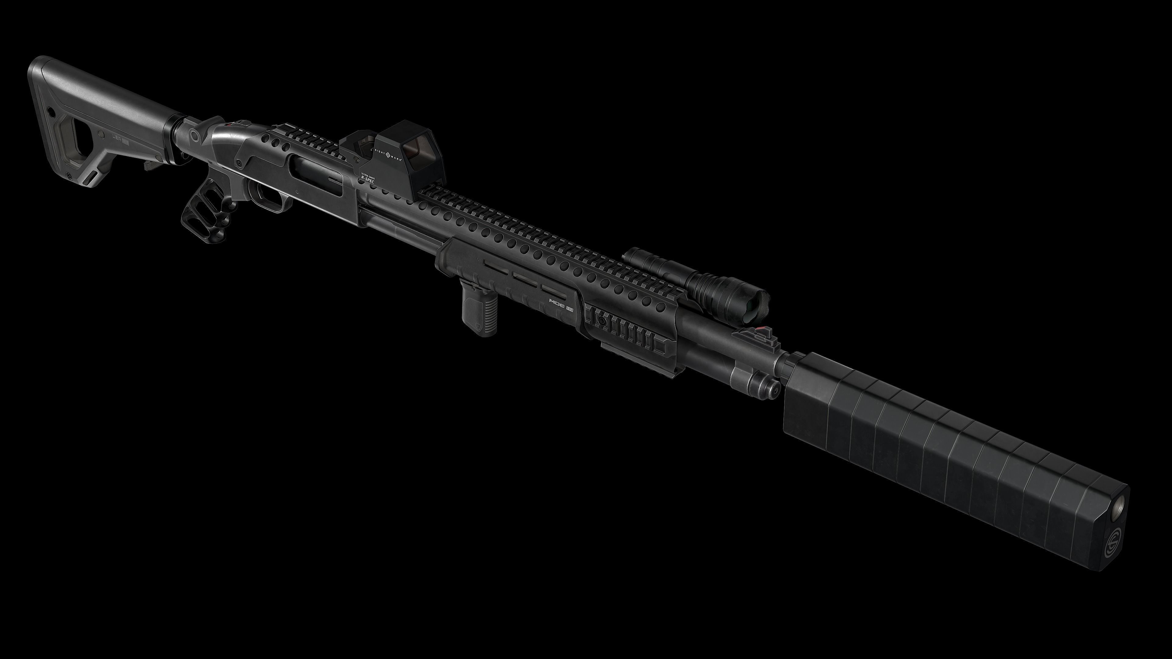 3D model Mossberg 590 Tactical 12 Gauge Shotgun Build VR / AR / low ...
