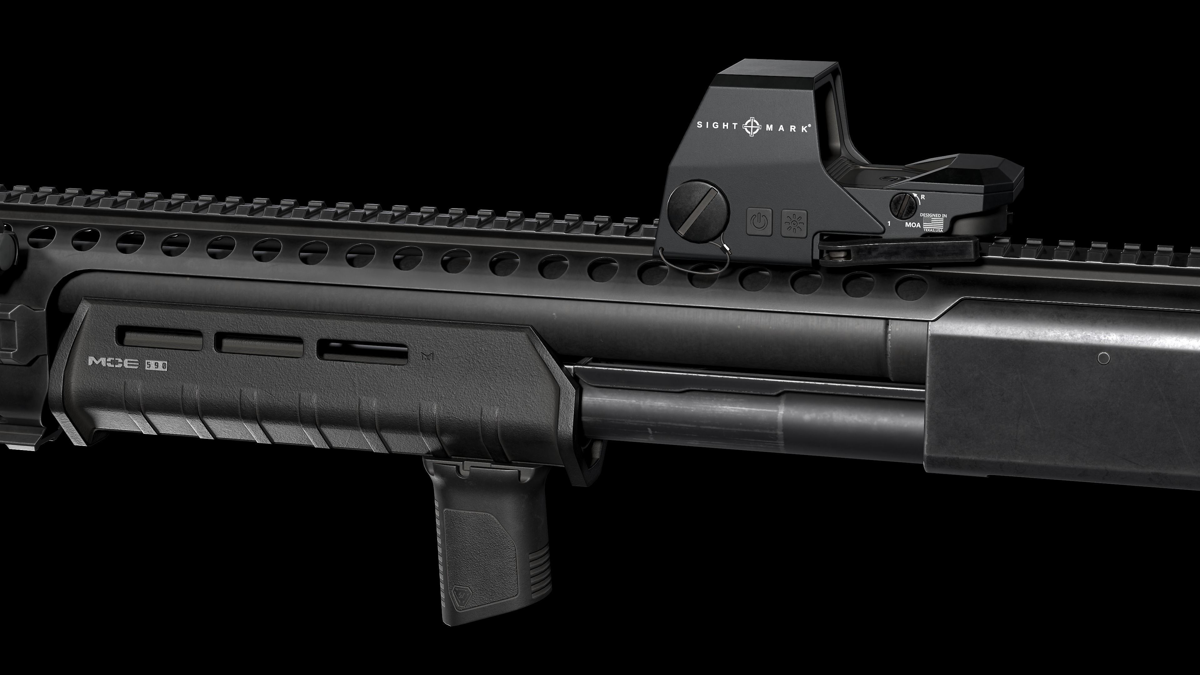 3D model Mossberg 590 Tactical 12 Gauge Shotgun Build VR / AR / low ...