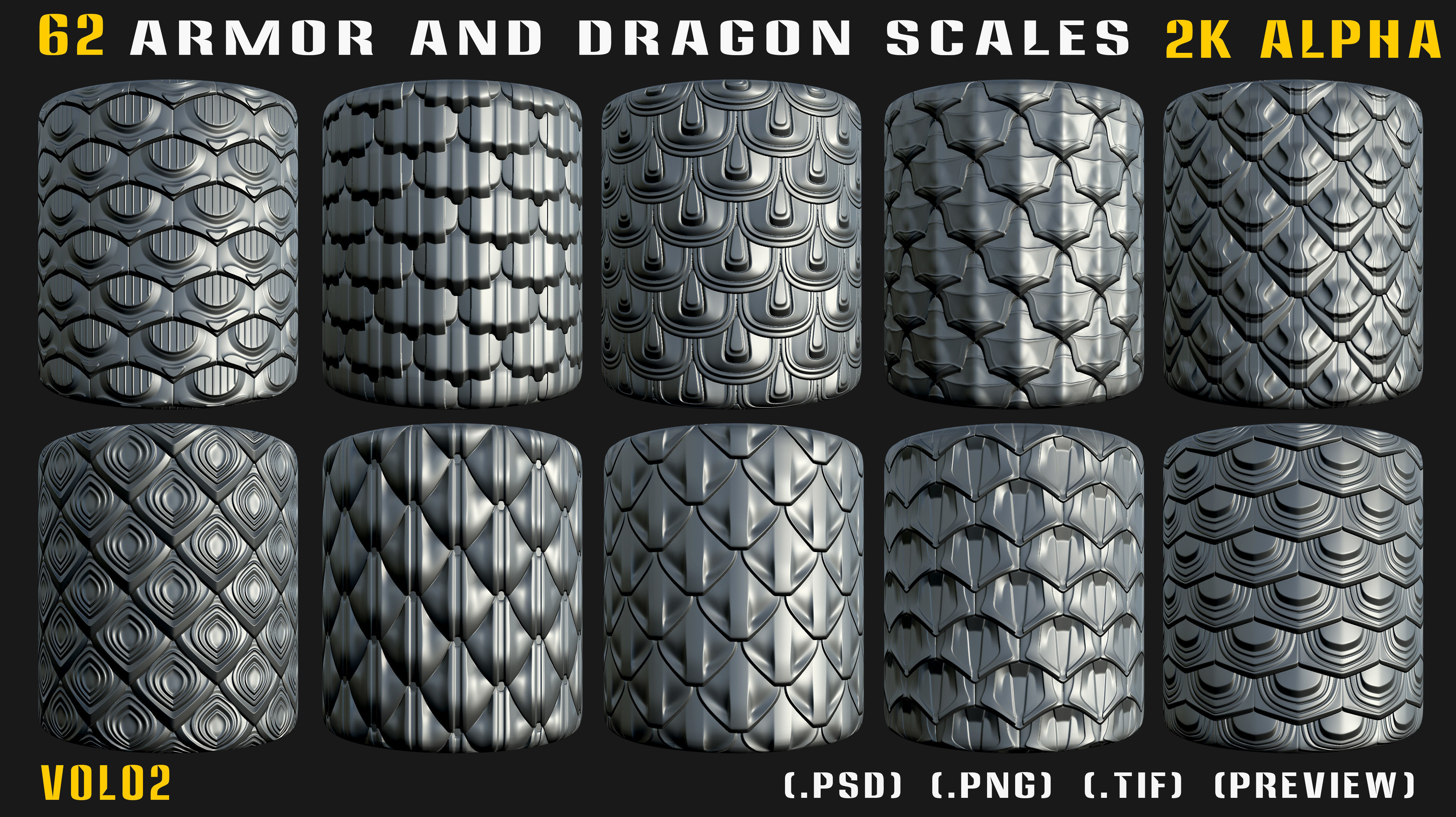 62 Armor and Dragon Scales Alpha-Vol 02 Texture | CGTrader