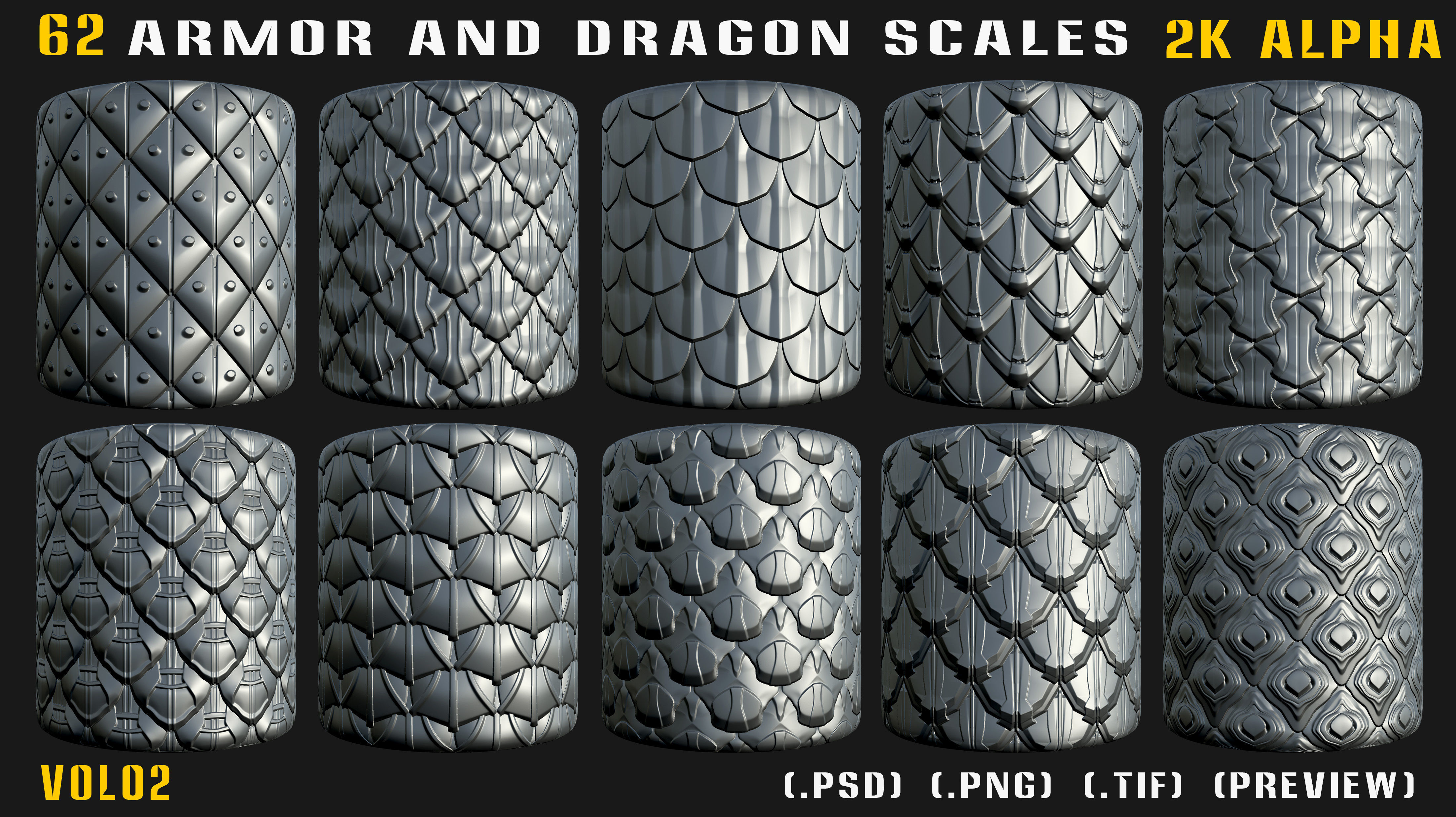 62 Armor and Dragon Scales Alpha-Vol 02 Texture | CGTrader