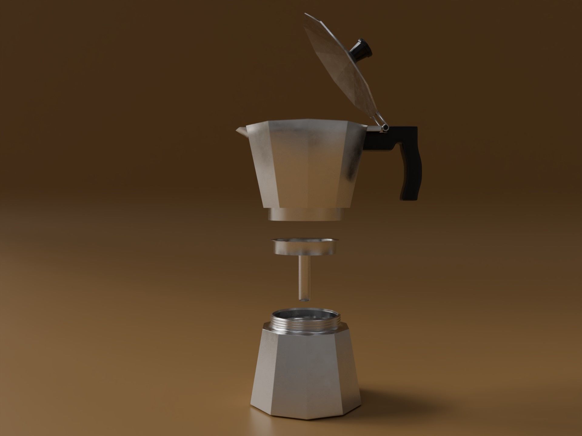 Moka pot free 3d model with procedural textures free 3D model | CGTrader