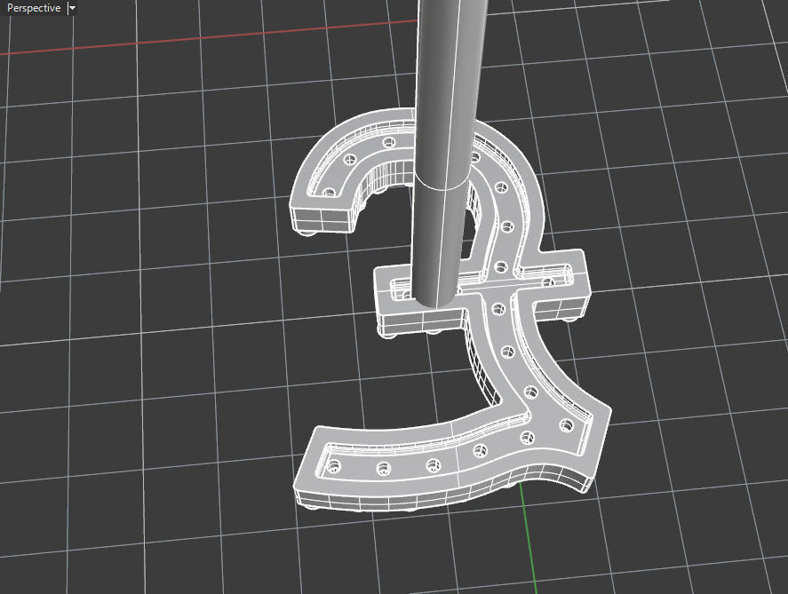 Pound symbol stud earring with gems 3D model 3D printable | CGTrader