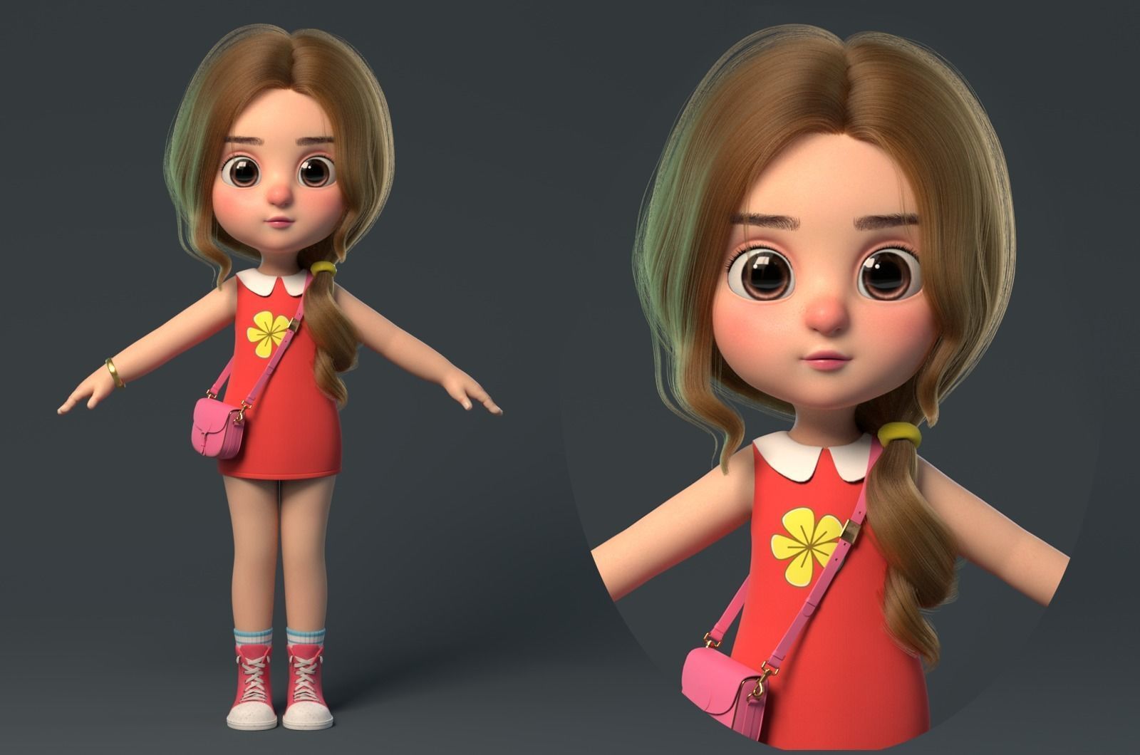 Cartoon girl is cute 3D model | CGTrader