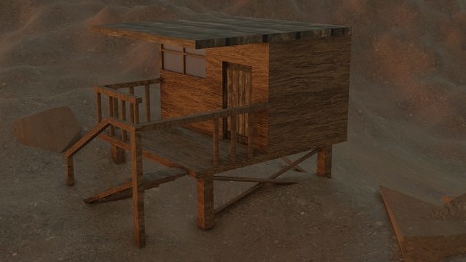 3D wooden cabin or beach hut game ready free VR / AR / low-poly 3D ...