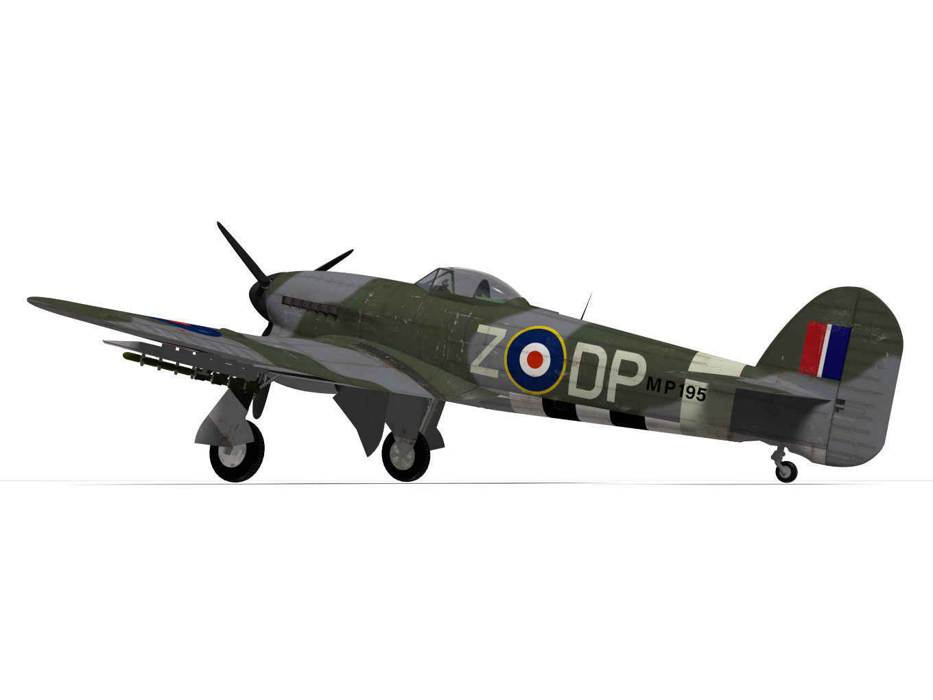 hawker typhoon MK1b 3D model | CGTrader