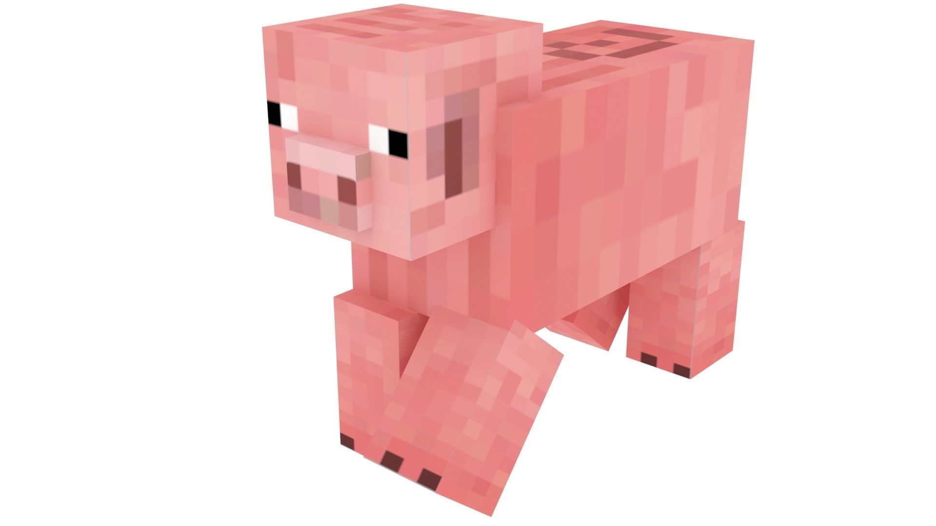 Walking Minecraft Pig 3D model animated | CGTrader