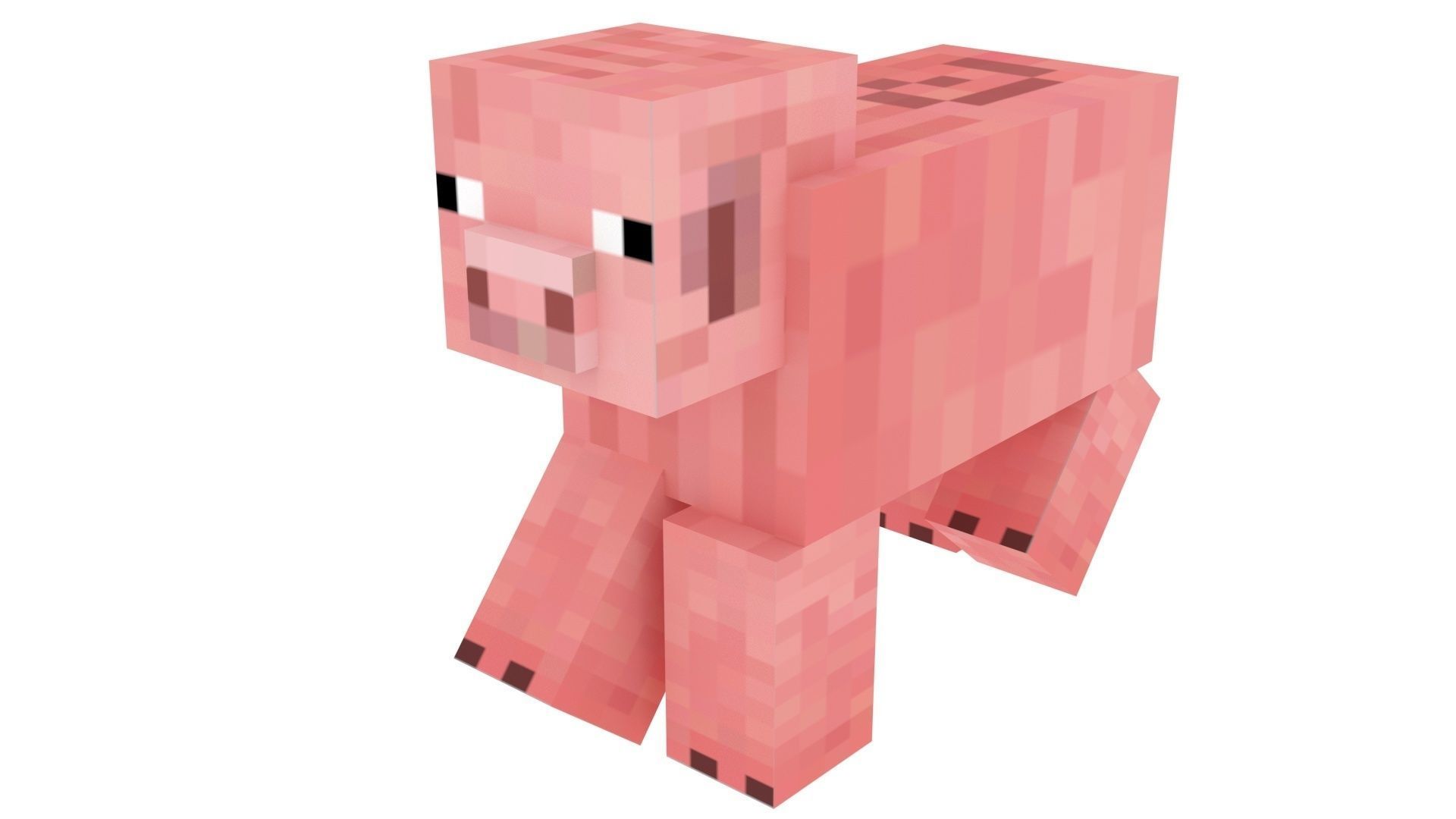 Walking Minecraft Pig 3D model animated | CGTrader