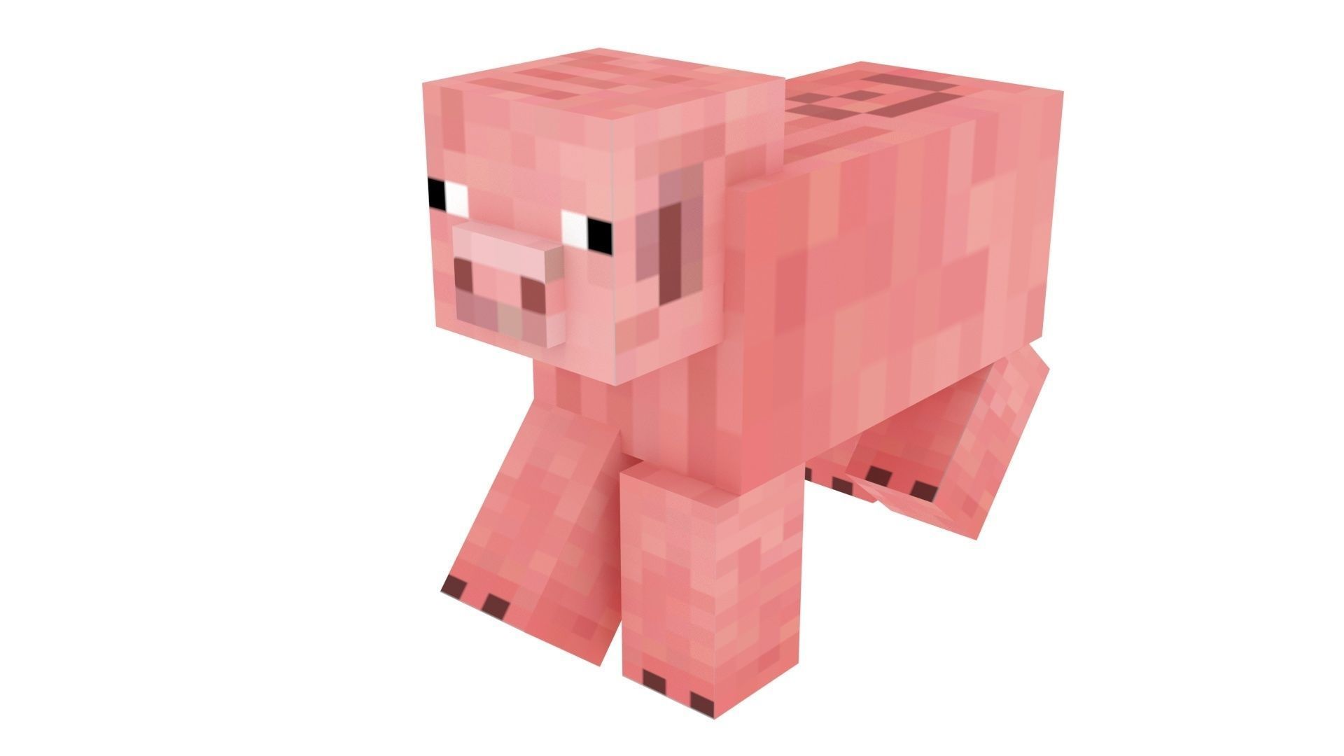 Walking Minecraft Pig 3D model animated | CGTrader