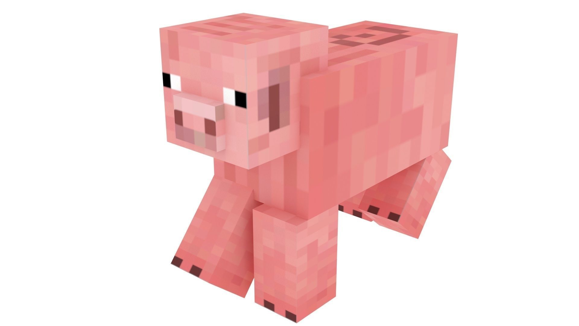 Walking Minecraft Pig 3D model animated | CGTrader