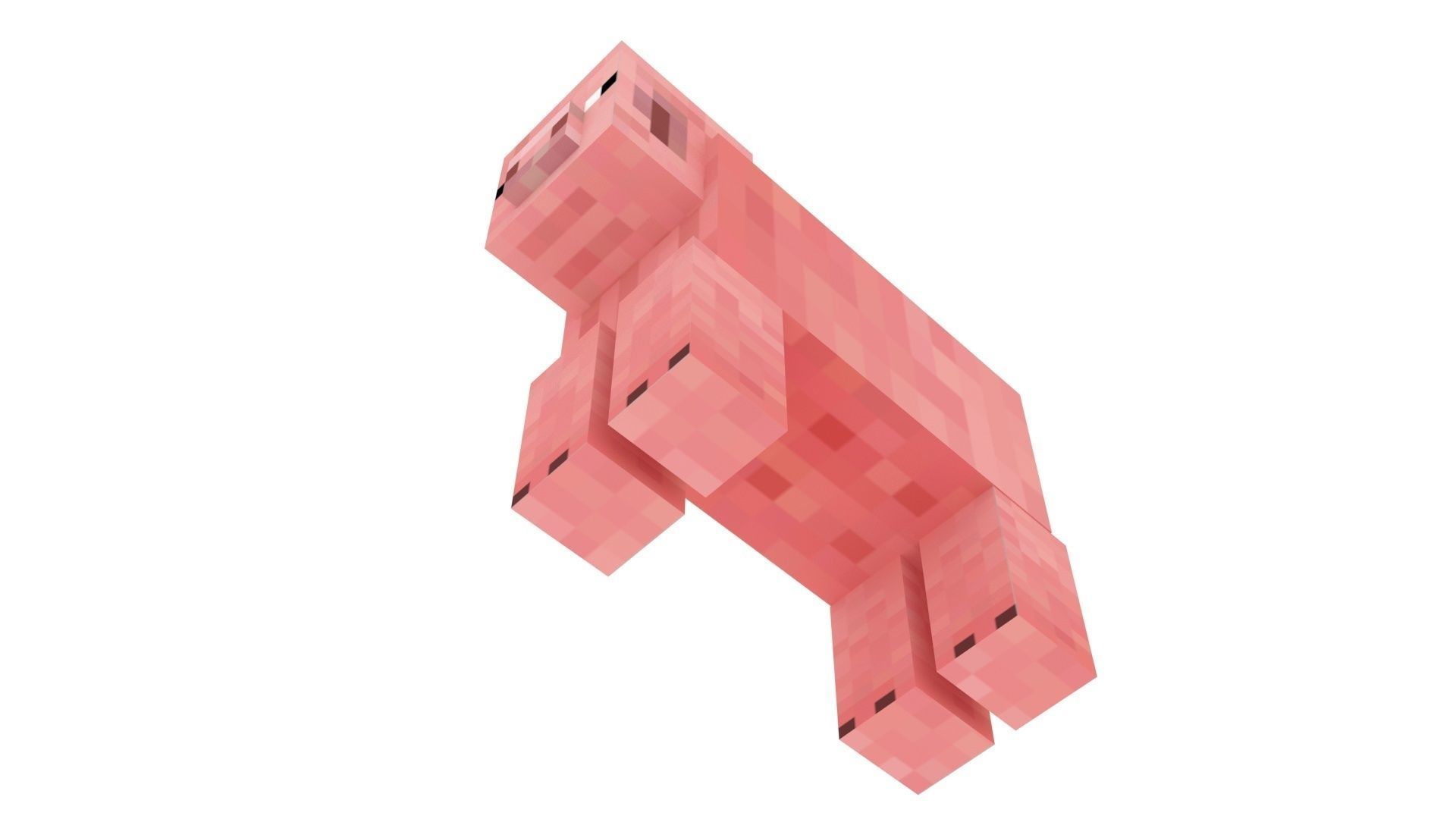 Walking Minecraft Pig 3D model animated | CGTrader