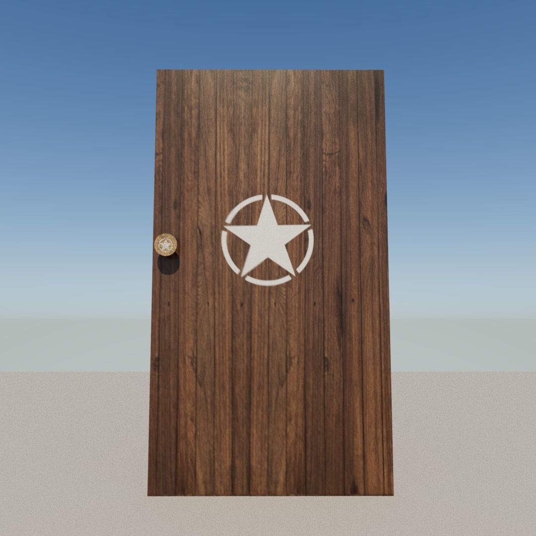 3D model Door with star VR / AR / low-poly | CGTrader