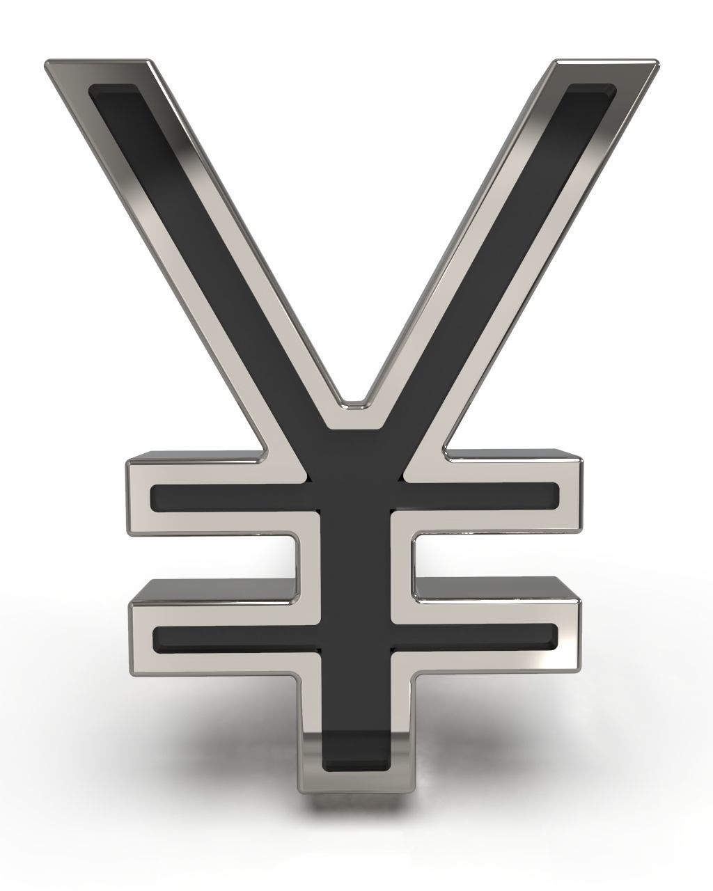 Yen symbol stud earring enamel ready 3D model 3D printable | CGTrader