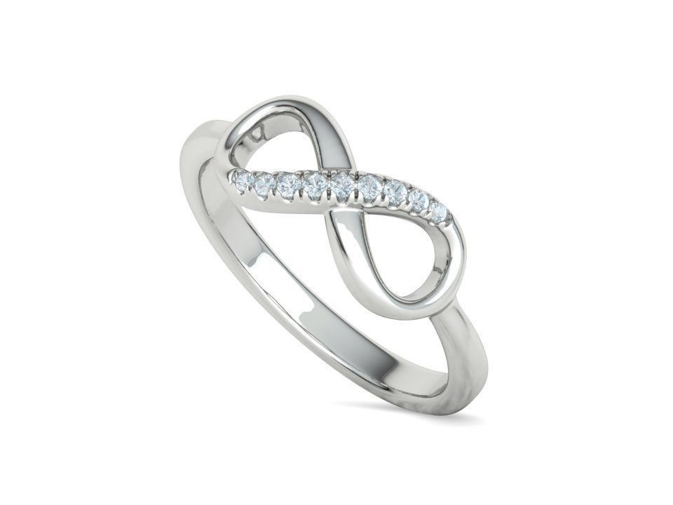 Endless Love Diamond Infinity Ring Stackable Ring 3dmodel 3D model 3D printable | CGTrader