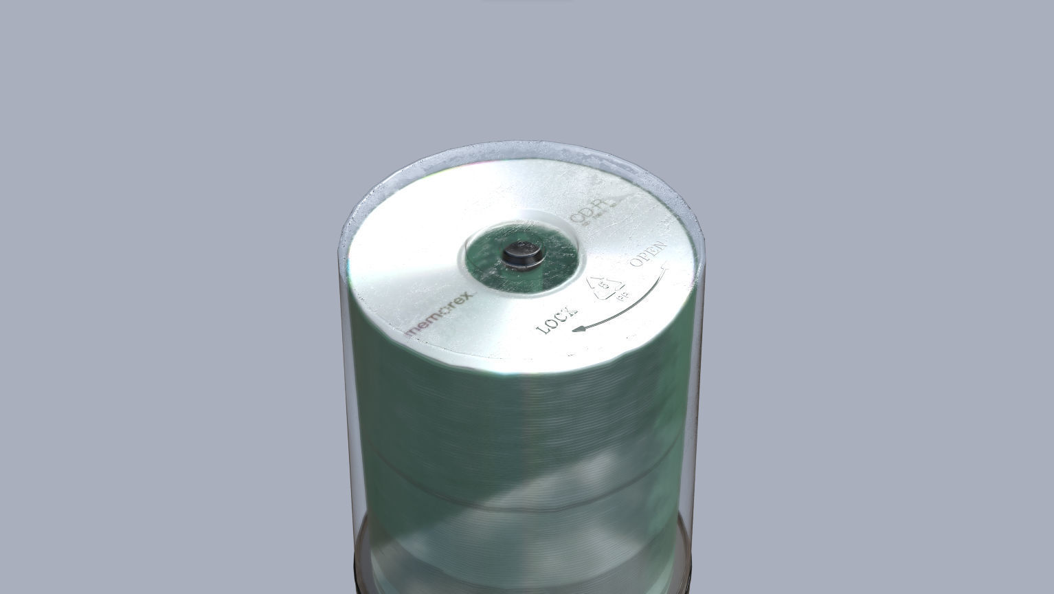 CD stack with plastic lid free 3D model | CGTrader