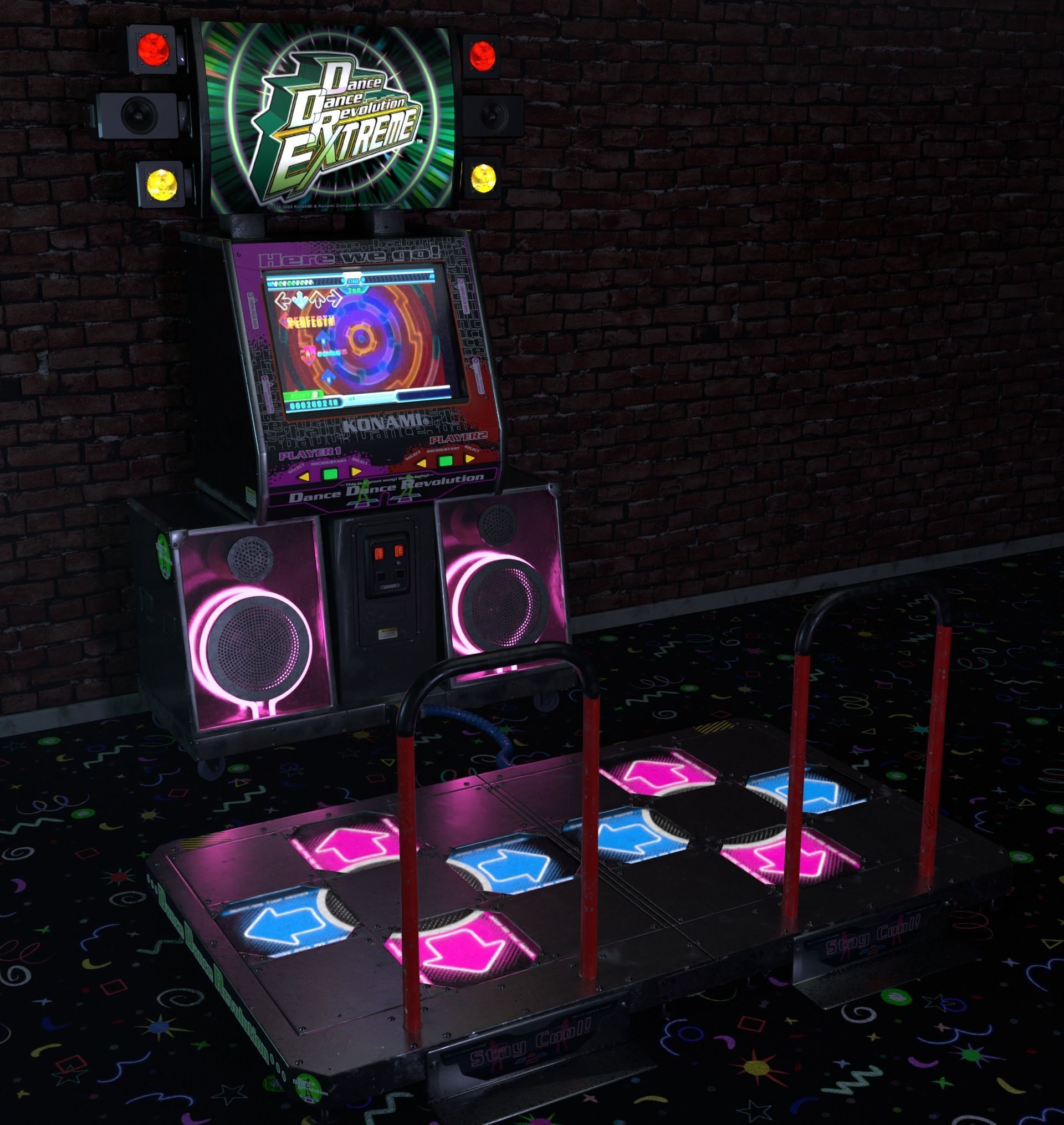 3D model Dance Dance Revolution DDR Arcade Cabinet VR / AR / low-poly ...