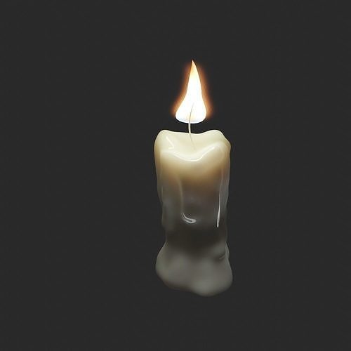 3d candle with light free 3D model | CGTrader