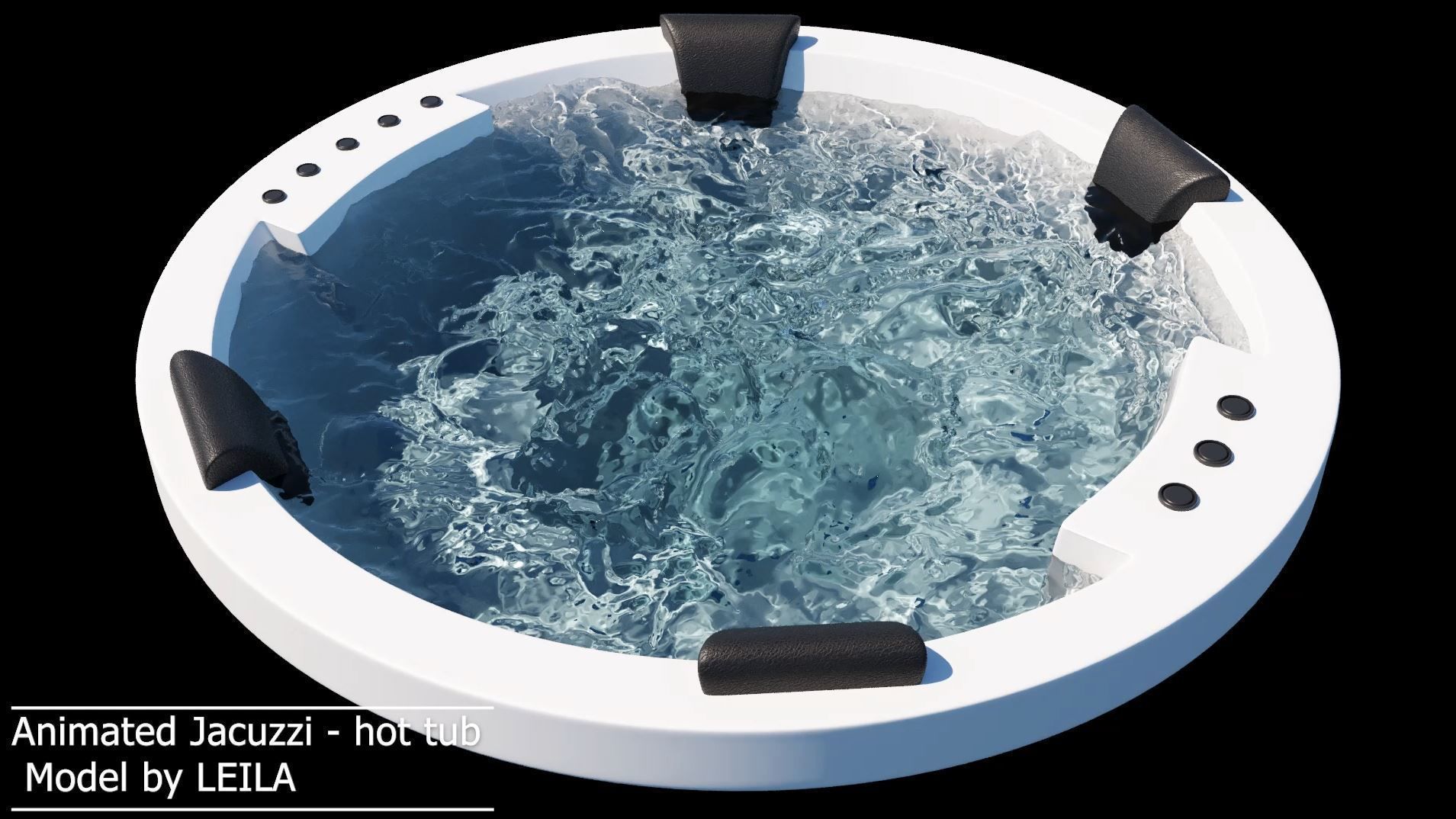 Jacuzzi hot tub spa - ANIMATED - 550 FRAME Water Simulation 3D model ...