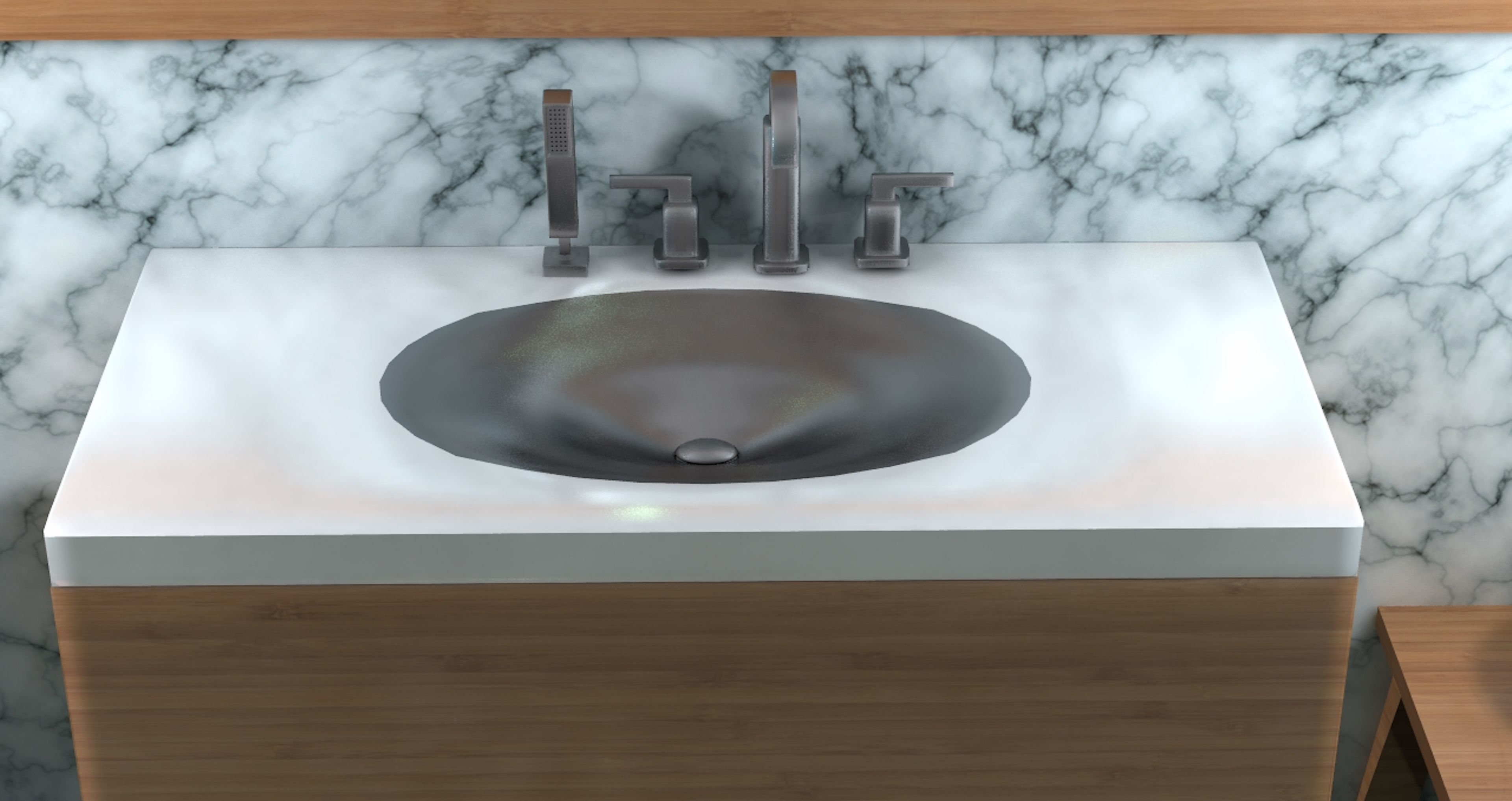 3D model Modern base bahtroom design VR / AR / low-poly | CGTrader