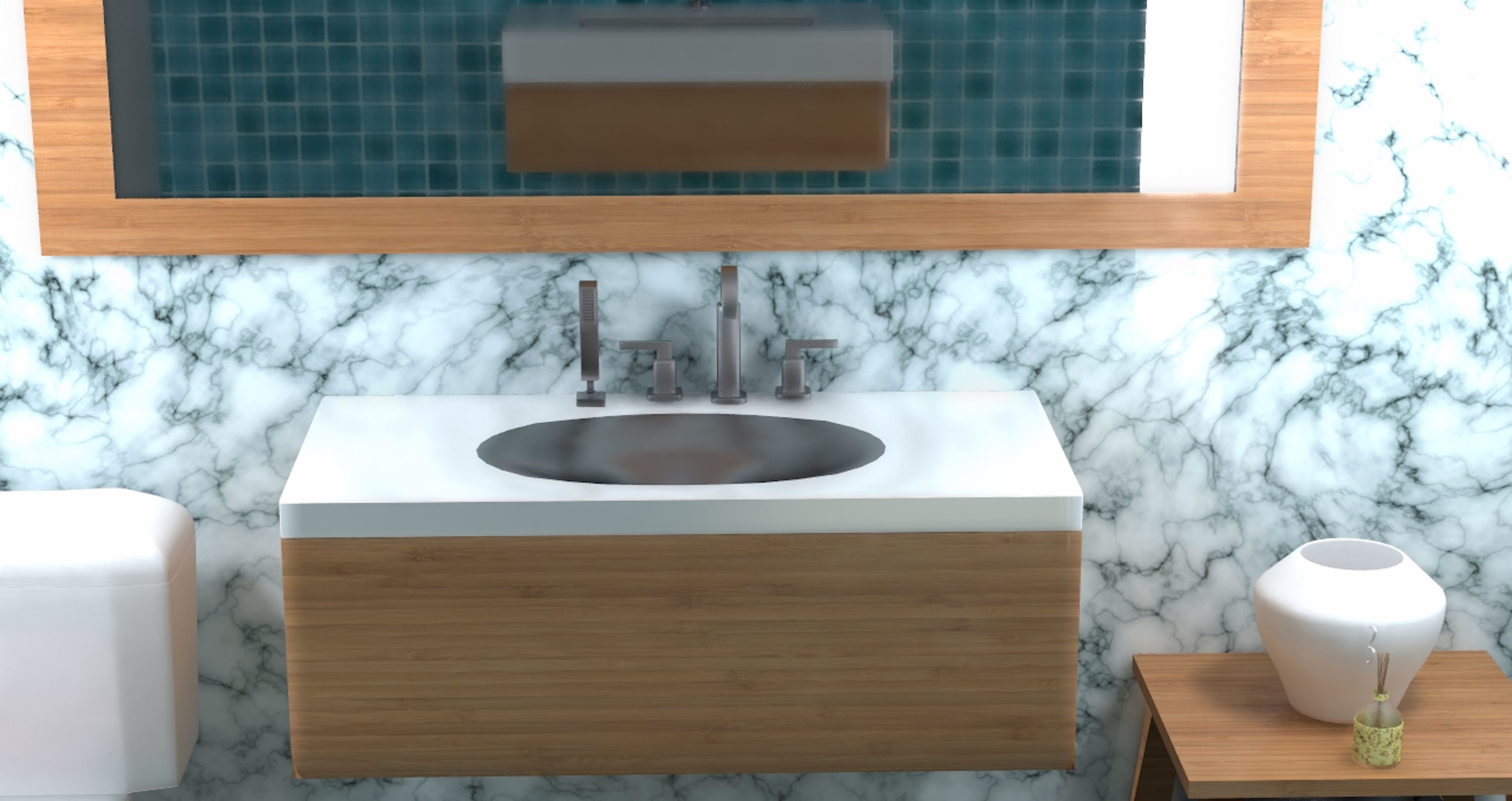 3D model Modern base bahtroom design VR / AR / low-poly | CGTrader