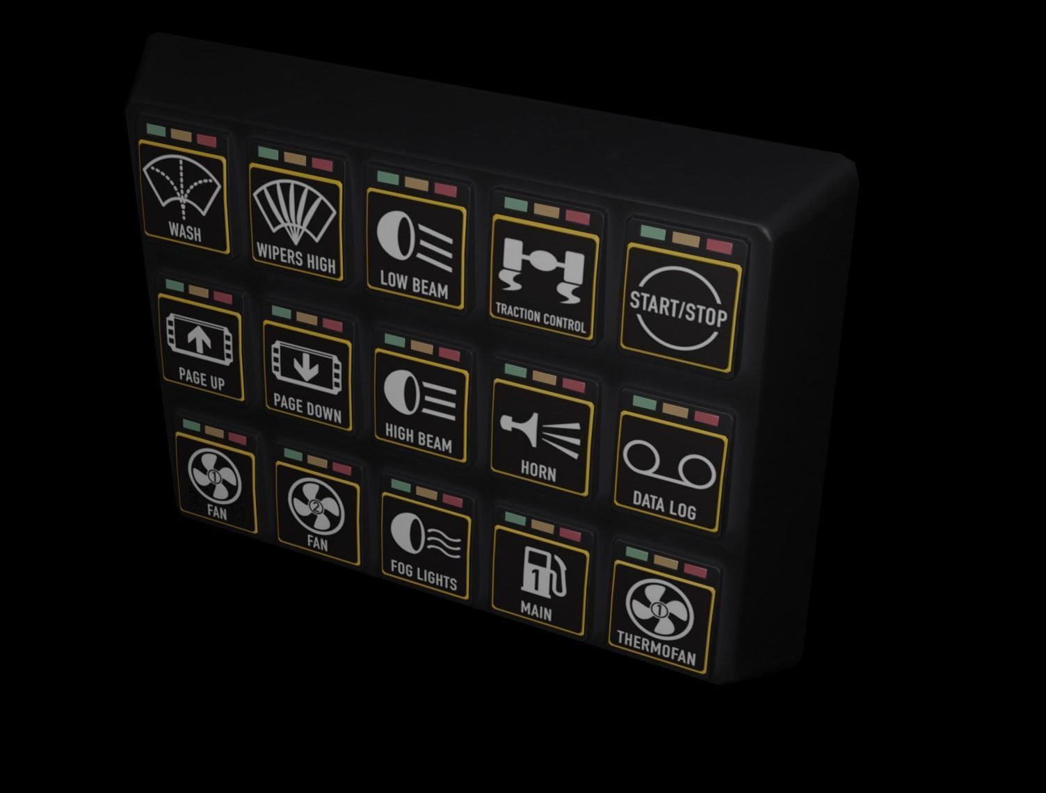 Haltech CAN 15 Button Keypad free 3D model | CGTrader