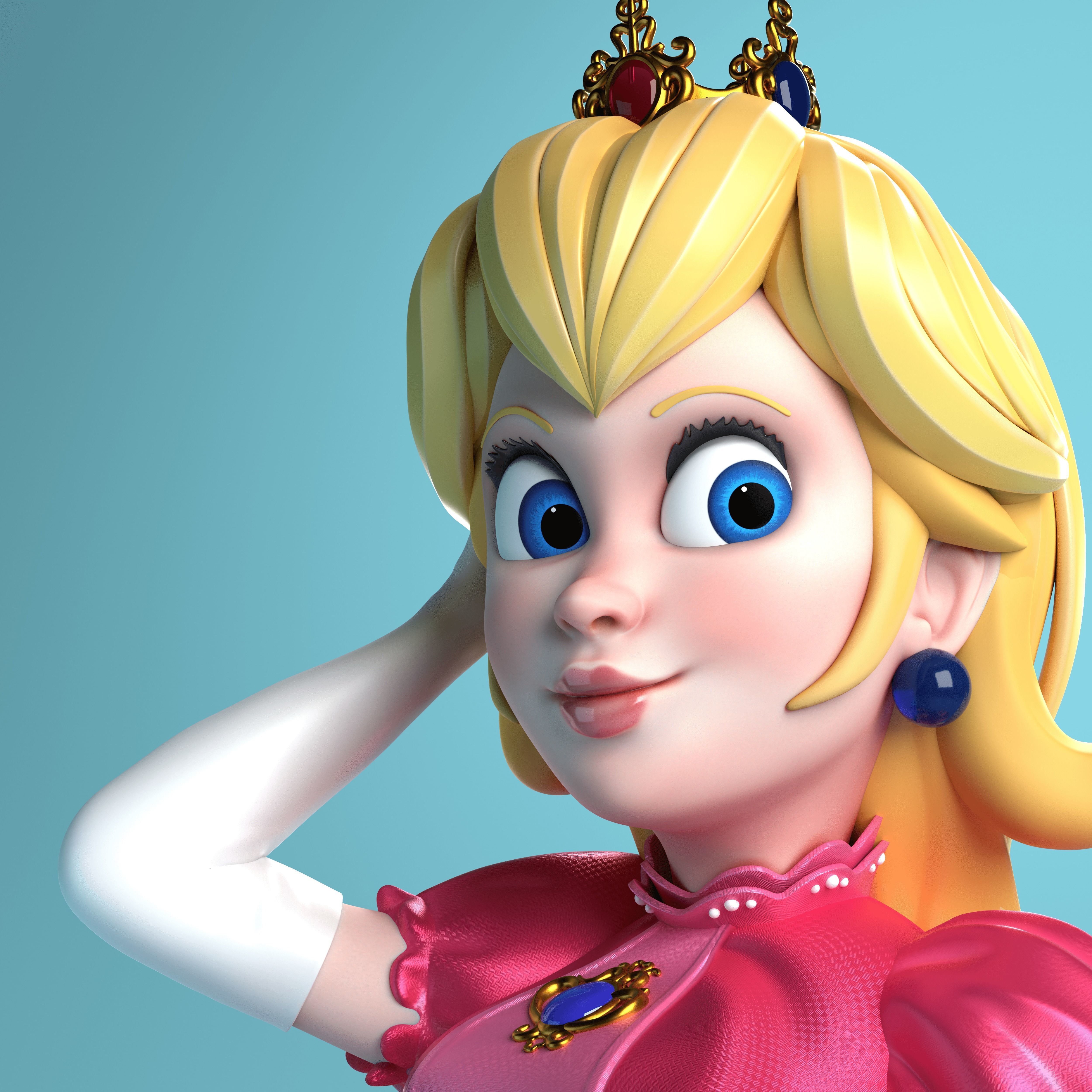 Peach from Super Mario 3D model 3D printable | CGTrader