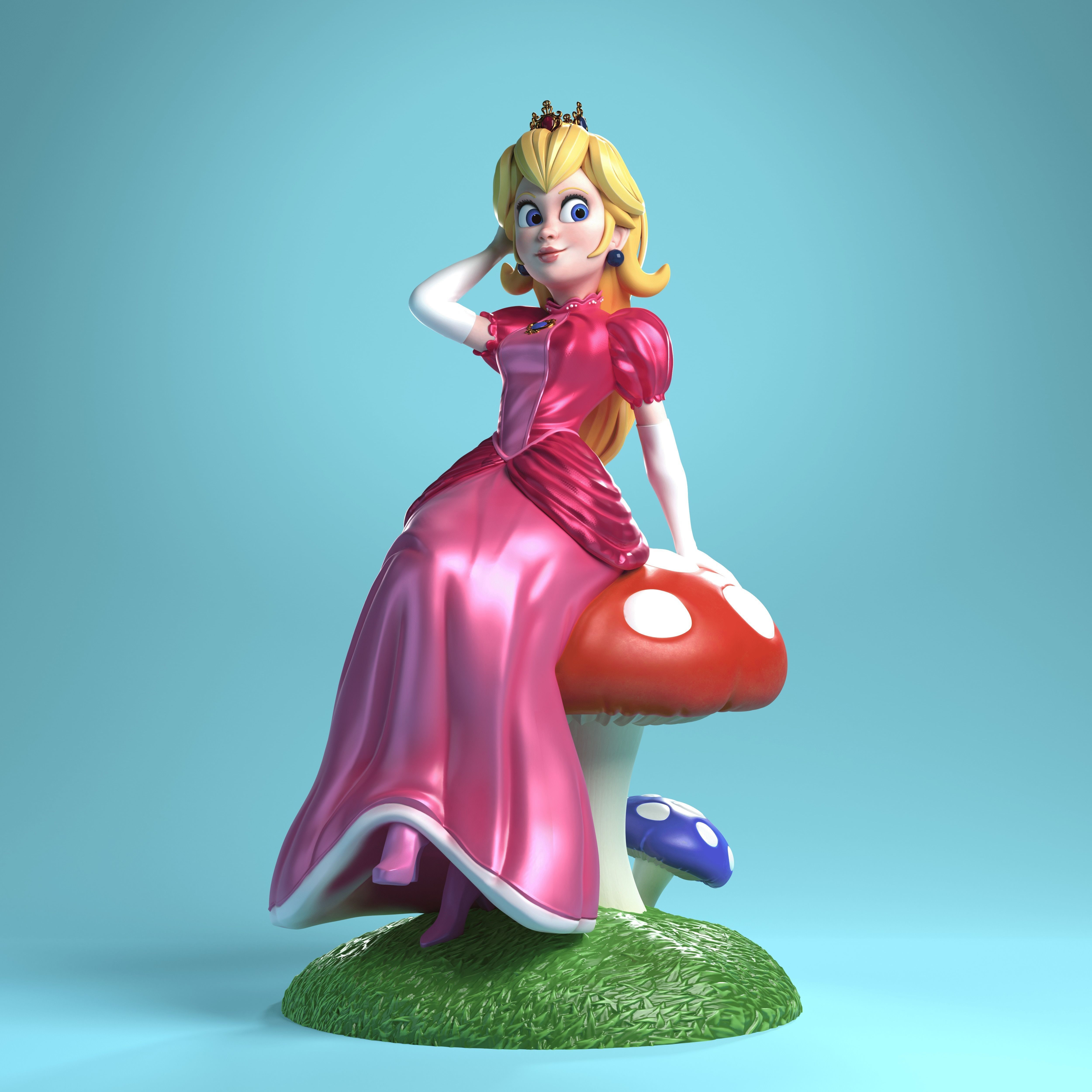 Peach from Super Mario 3D model 3D printable | CGTrader