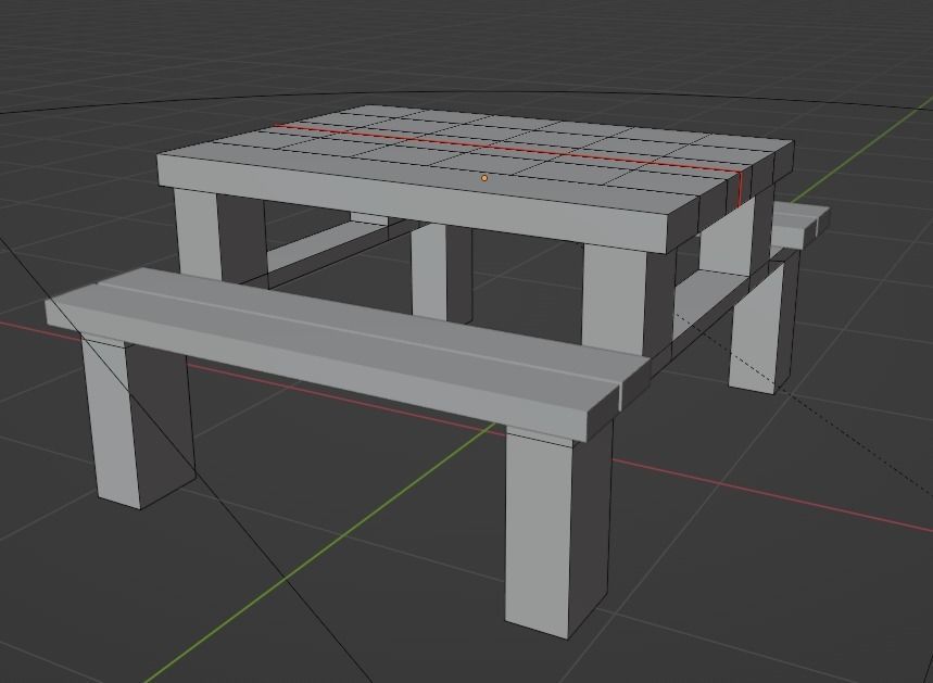 Picnic table Lowpoly free 3D model | CGTrader