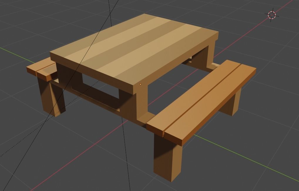 Picnic table Lowpoly free 3D model | CGTrader