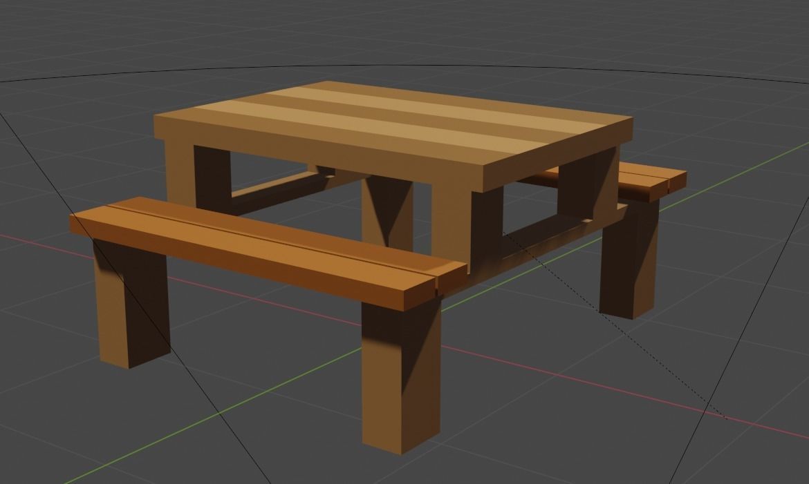 Picnic table Lowpoly free 3D model | CGTrader