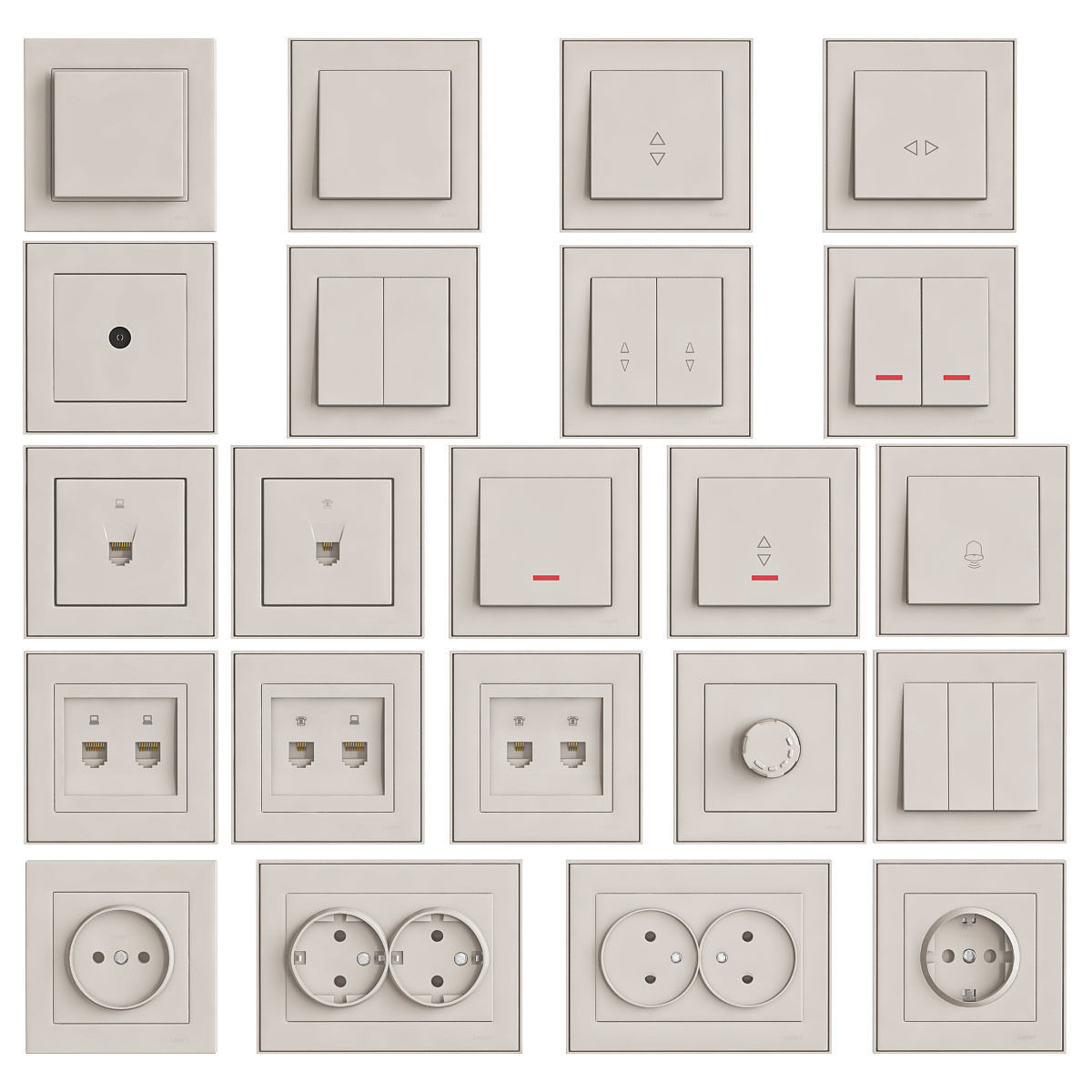Lezard Rain sockets and switches 3D model | CGTrader