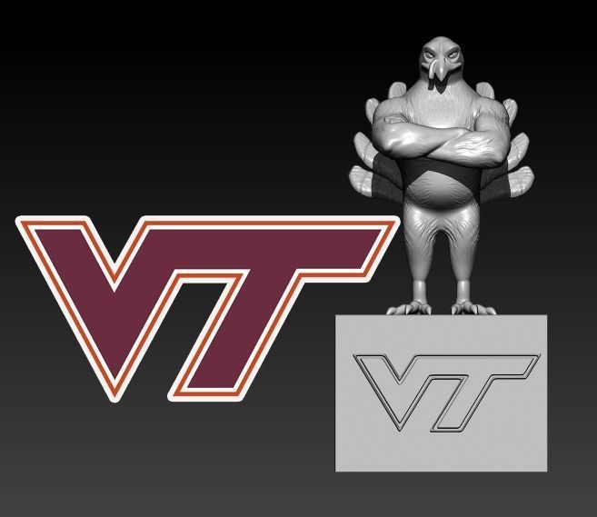 VIRGINIA TECH HOKIES FOOTBALL MASCOT STATUE - 3D PRINT 3D model 3D ...