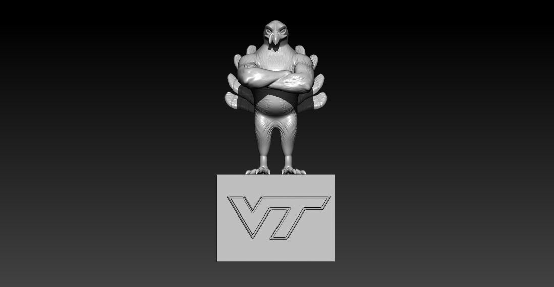 VIRGINIA TECH HOKIES FOOTBALL MASCOT STATUE - 3D PRINT 3D model 3D ...