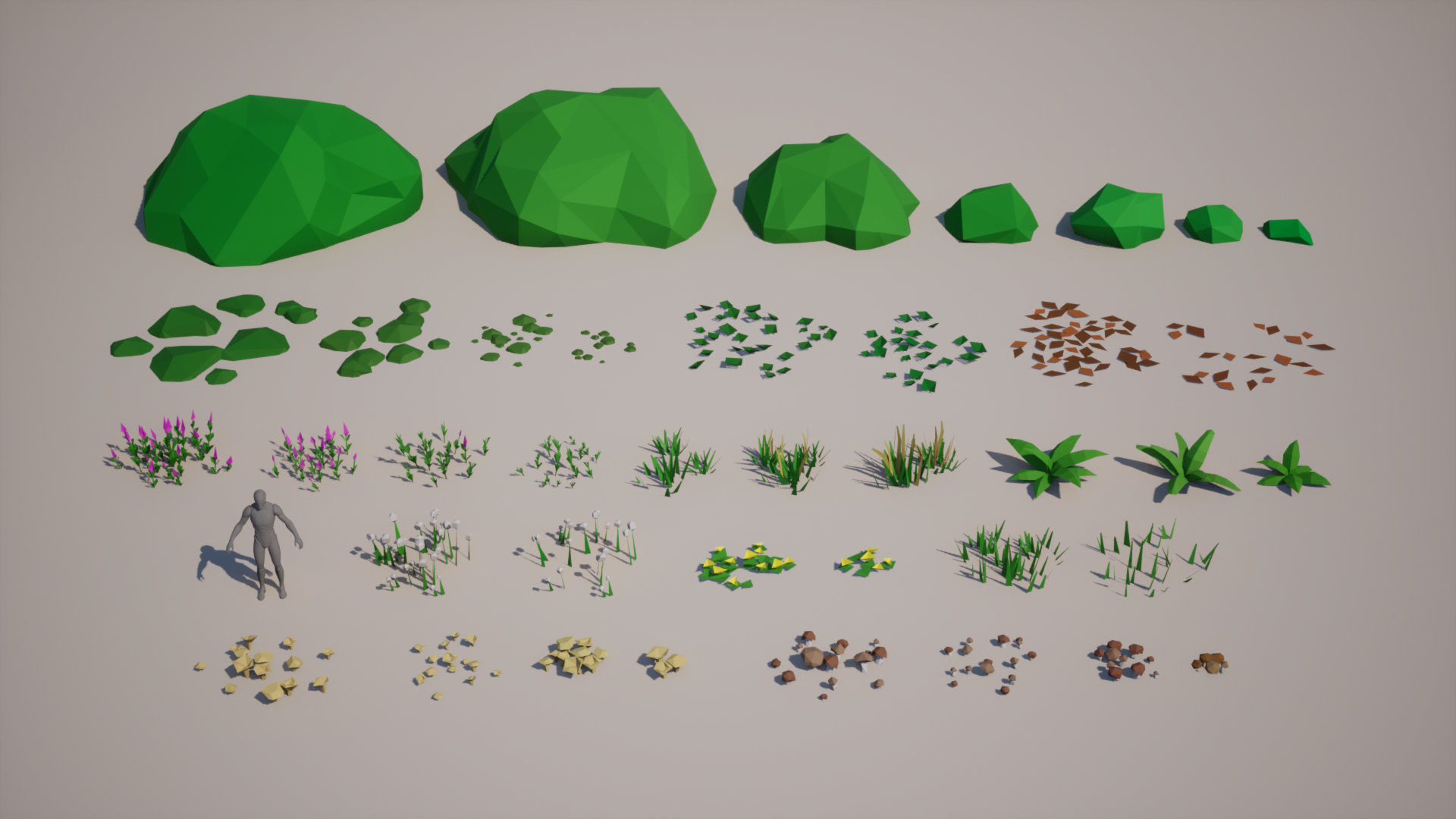 3D model Lowpoly Foliage Pack - Needleleaf Forest VR / AR / low-poly ...