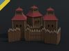 3D model Cartoon wooden fortification Polygonal Style VR / AR / low ...