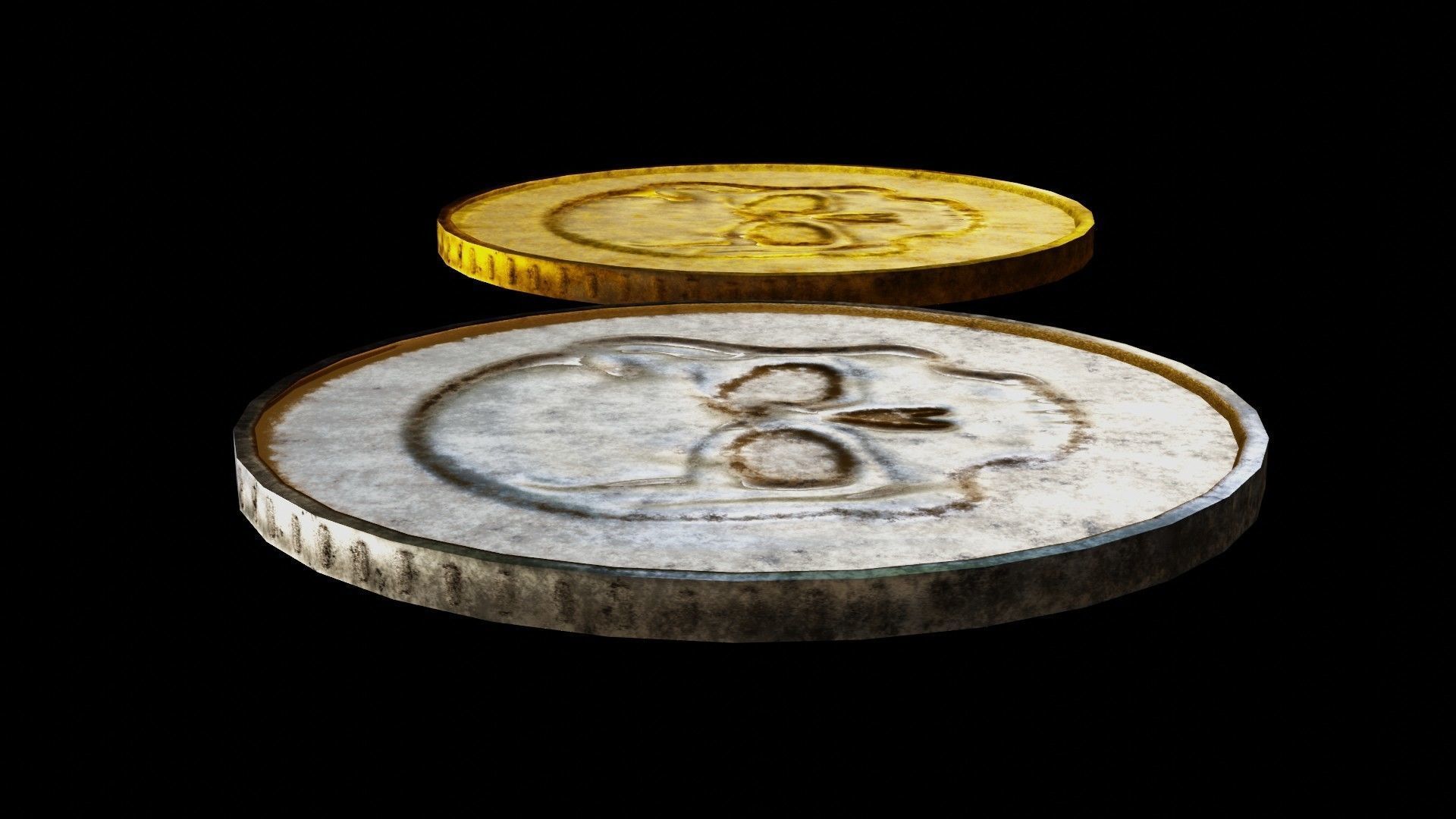3D model pirate treasure coins VR / AR / low-poly | CGTrader