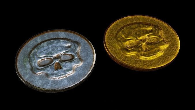3D model pirate treasure coins VR / AR / low-poly | CGTrader