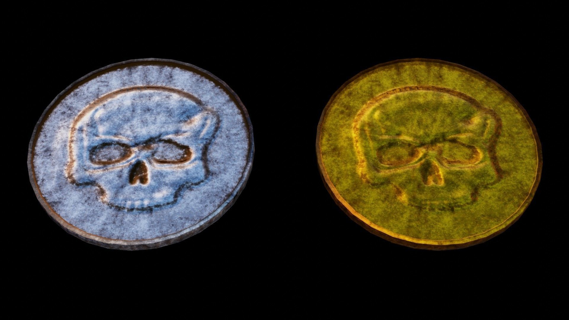3D model pirate treasure coins VR / AR / low-poly | CGTrader