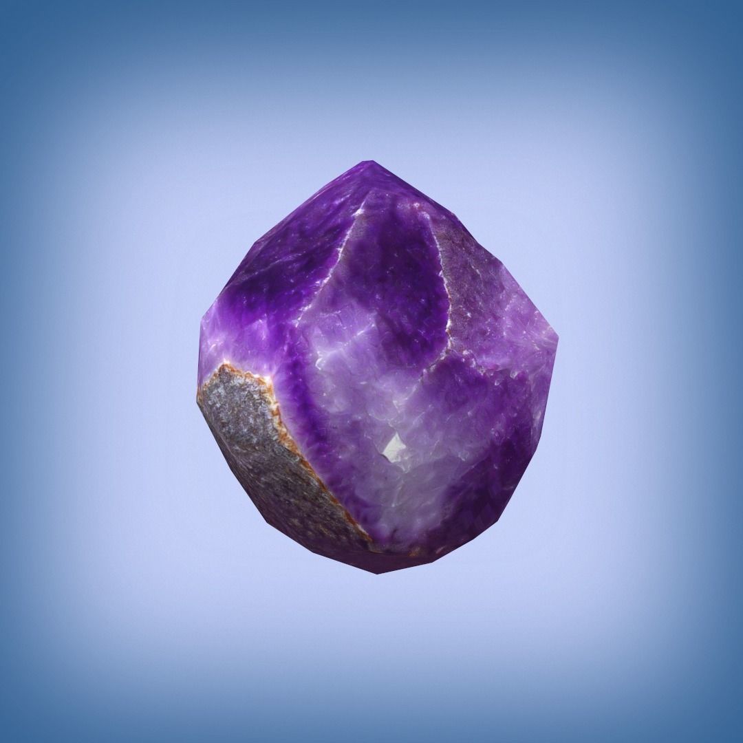 Amethyst gem rock Low-poly 3D model free 3D model | CGTrader
