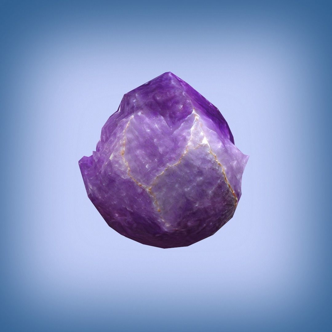 Amethyst gem rock Low-poly 3D model free 3D model | CGTrader
