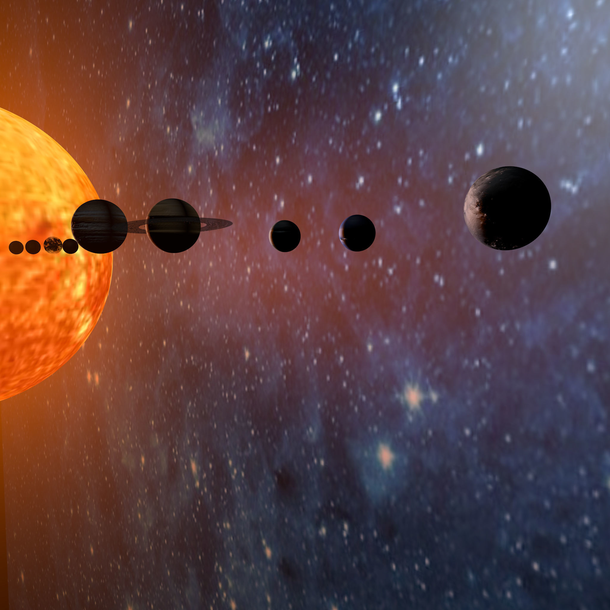 Photorealistic model of the solar system 3D model | CGTrader