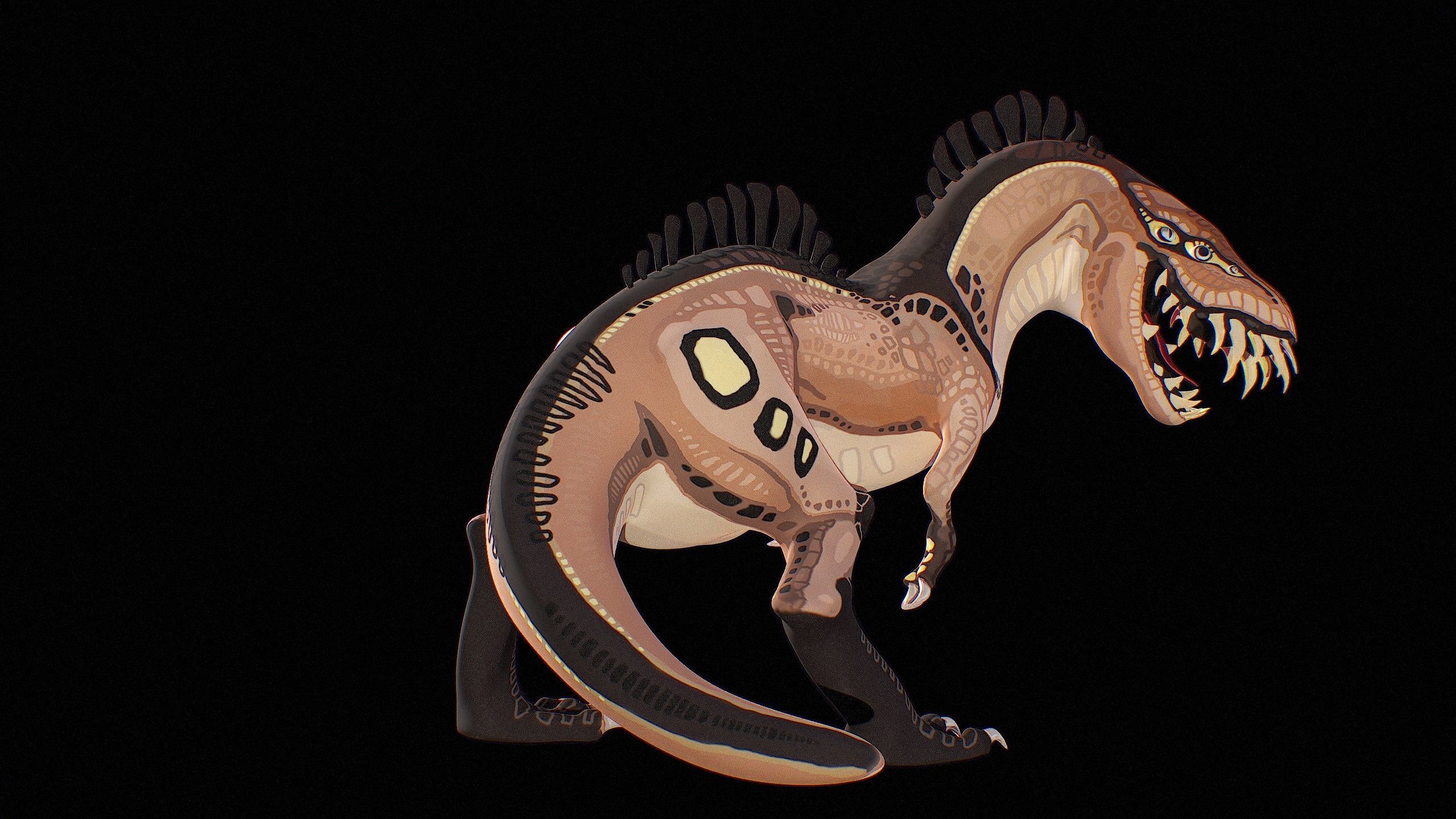 3D model Rigged Alien Dinosaur Cartoon Gameready VR / AR / low-poly ...