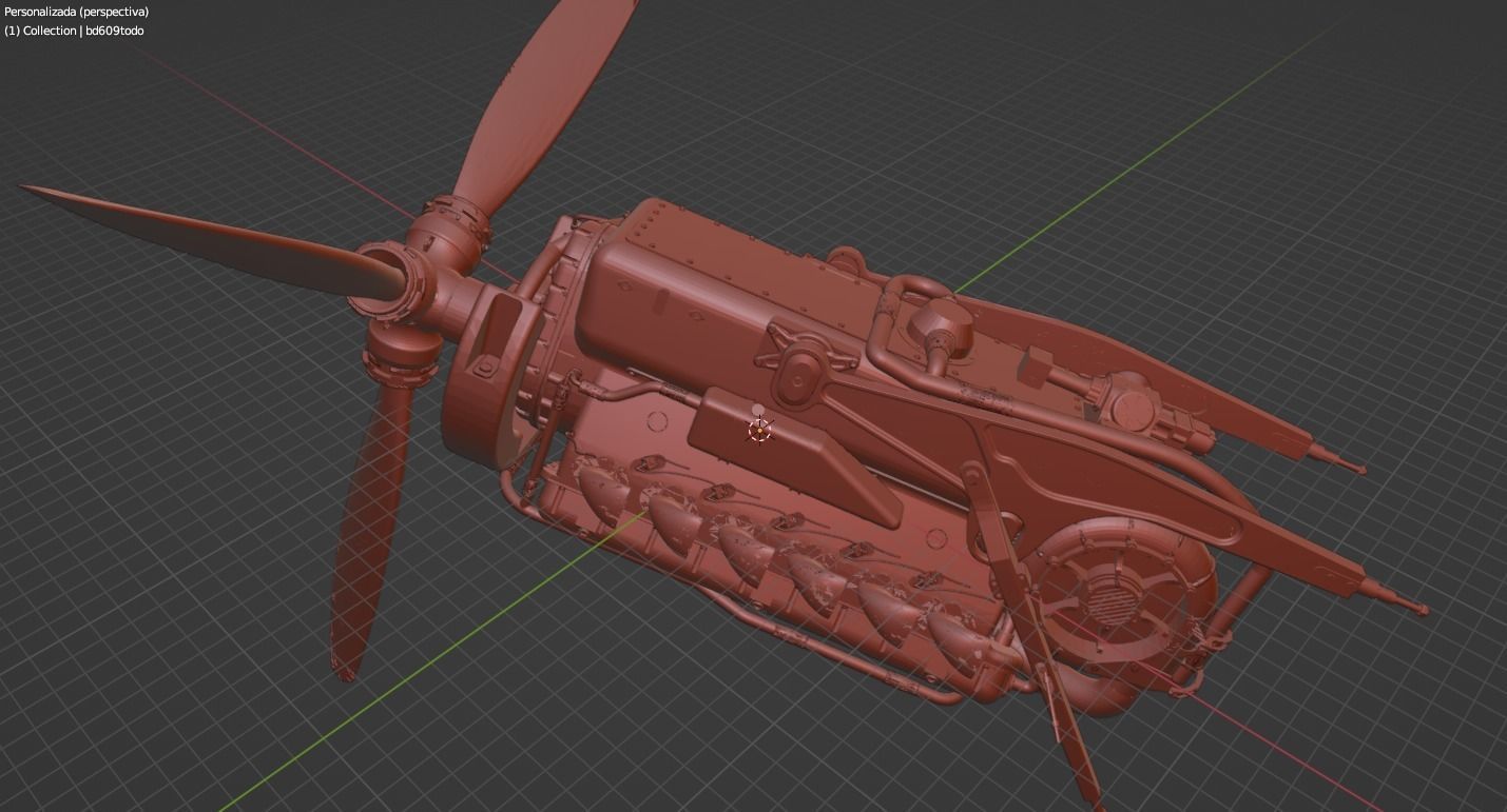 Mercedes Benz engine DB605D ME109 3D model | CGTrader