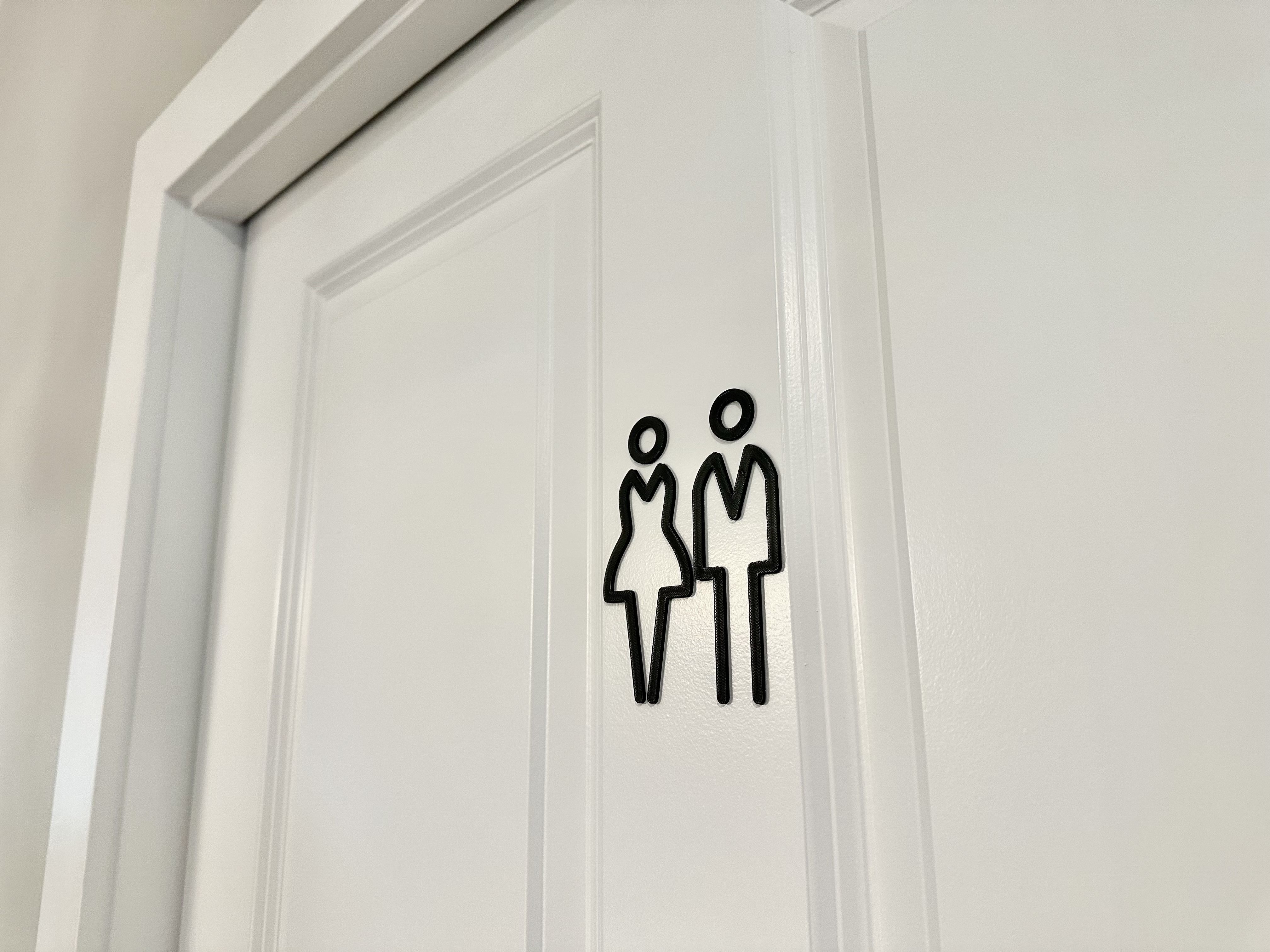 Unisex Bathroom room Sign 3D model 3D printable | CGTrader