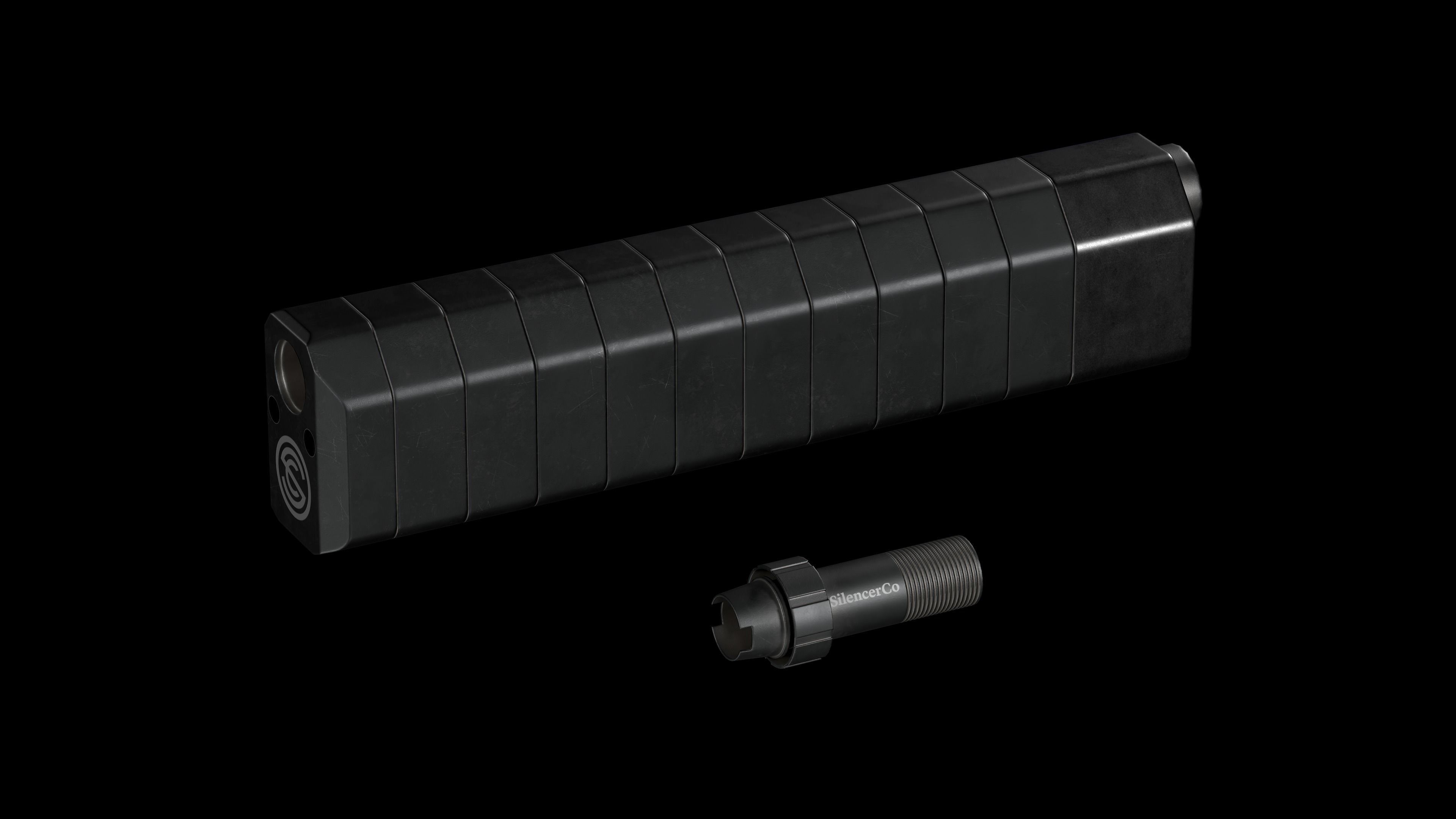 3D model SILENCERCO SALVO 12GA SHOTGUN SUPPRESSOR VR / AR / low-poly ...