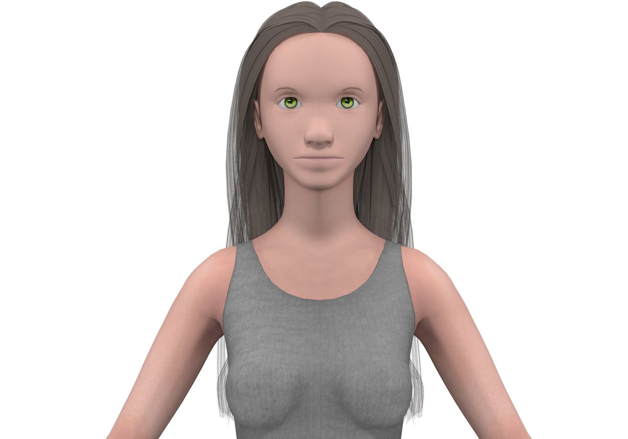 Girl with gray hair 3D model | CGTrader