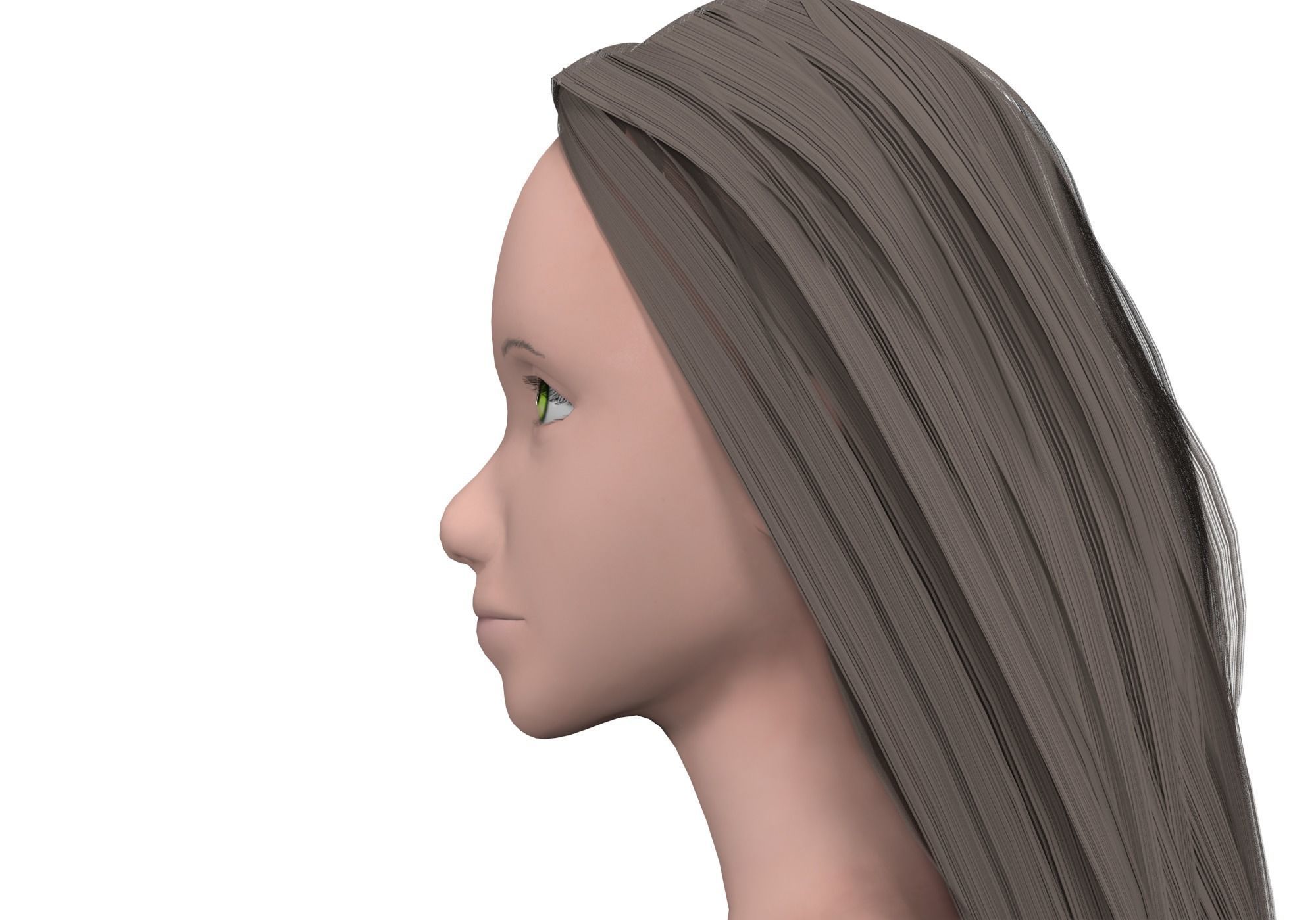 Girl with gray hair 3D model | CGTrader