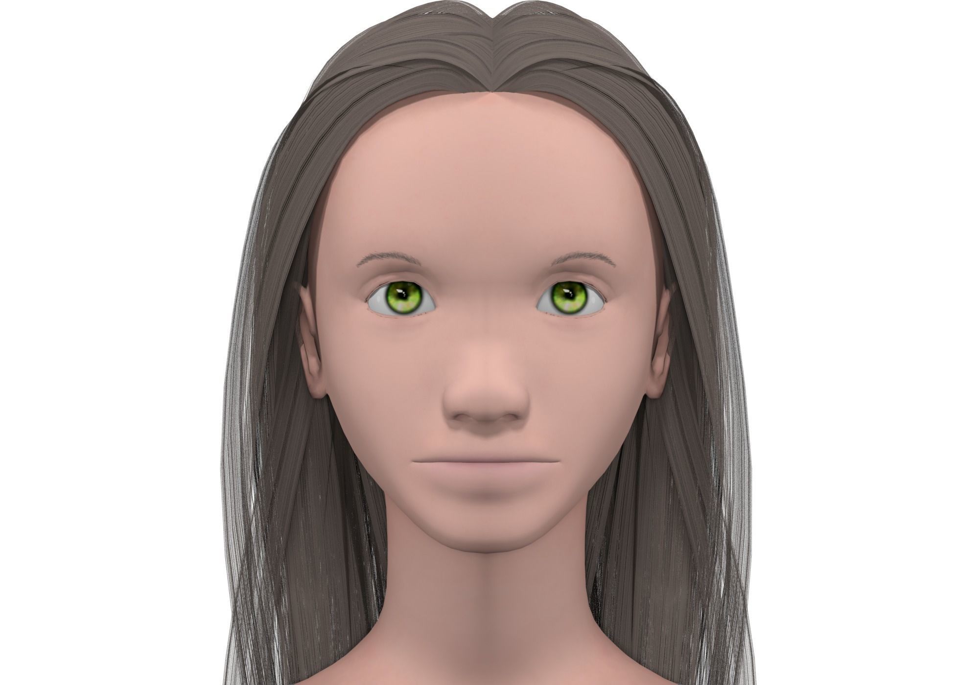 Girl with gray hair 3D model | CGTrader