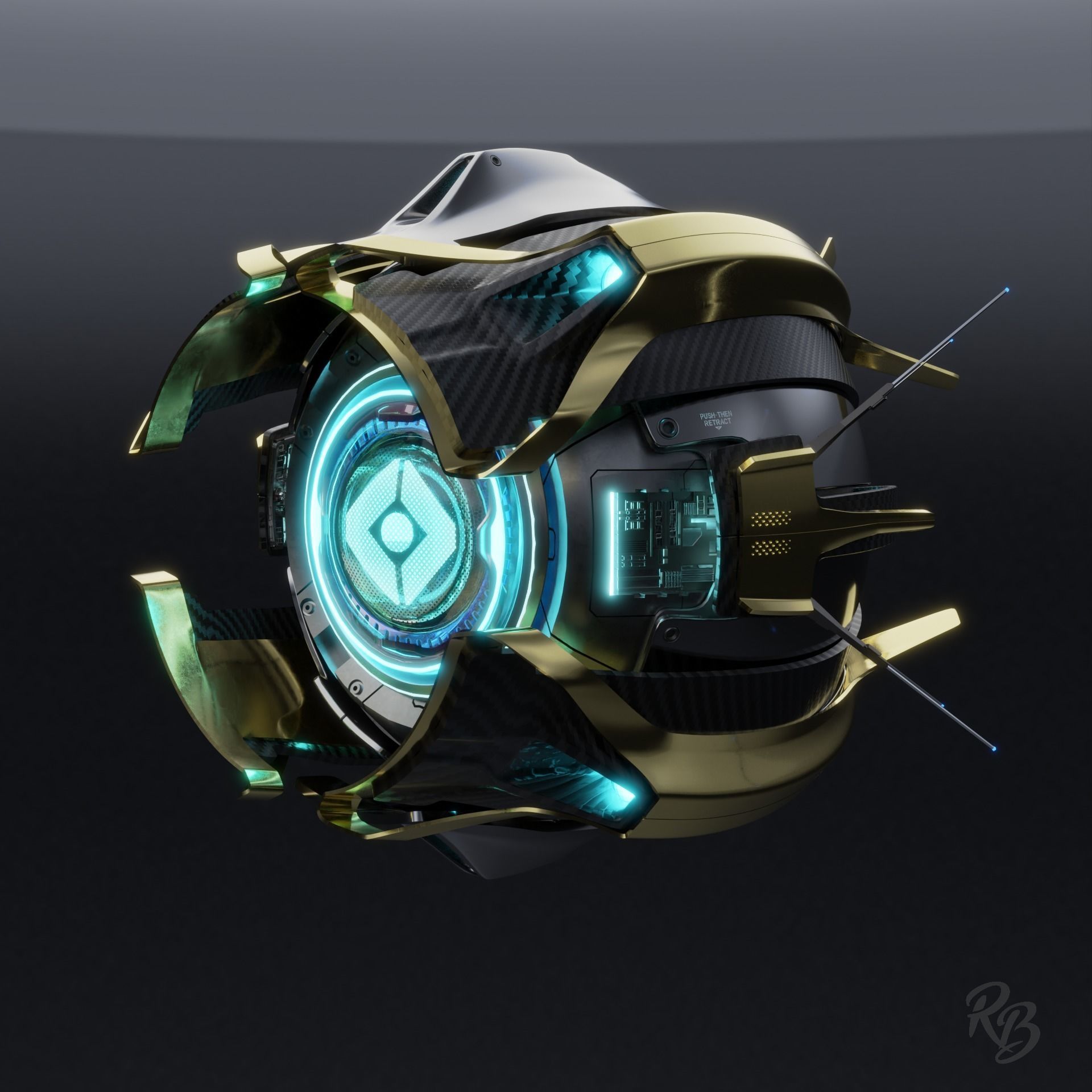 Destiny inspired ghost shell companion drone 3D model | CGTrader