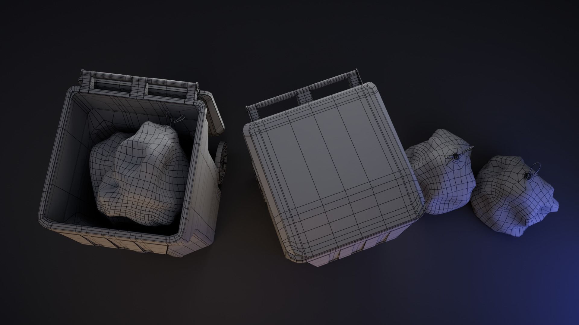 Waste Bins and Trash Bags 3D model | CGTrader