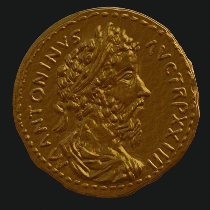 Golden Aureus Coin of Roman Emperor Marcus Aurelius 3D model 3D ...